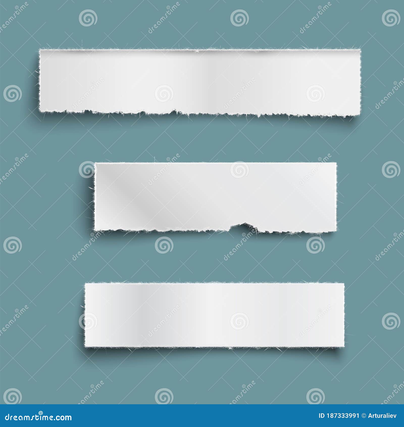 White Ripped Paper Pieces with Shadow, Empty Paper Torn Banners Set ...