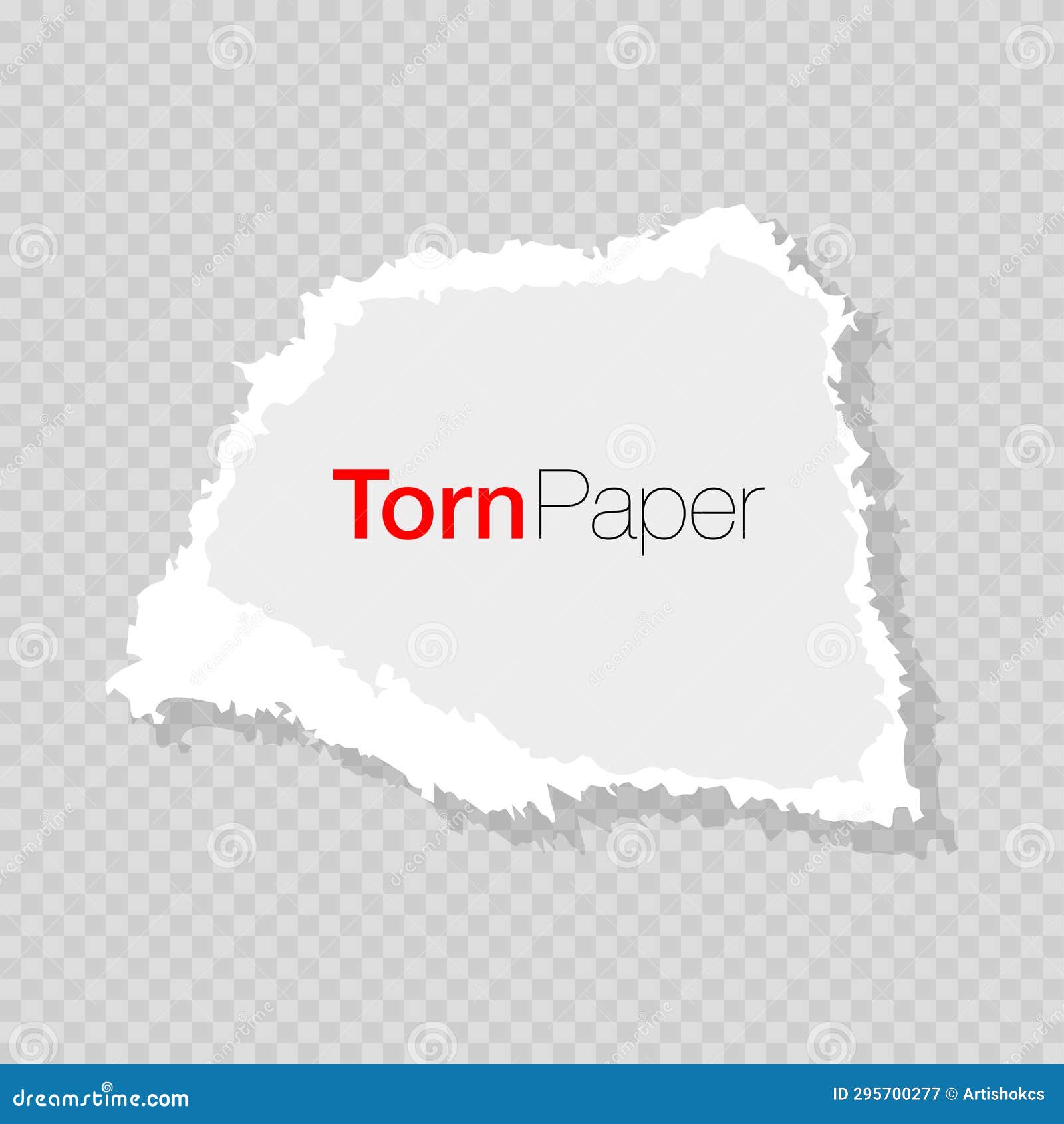 White Ripped Paper Strip. Realistic Paper Scrap with Torn Edges ...