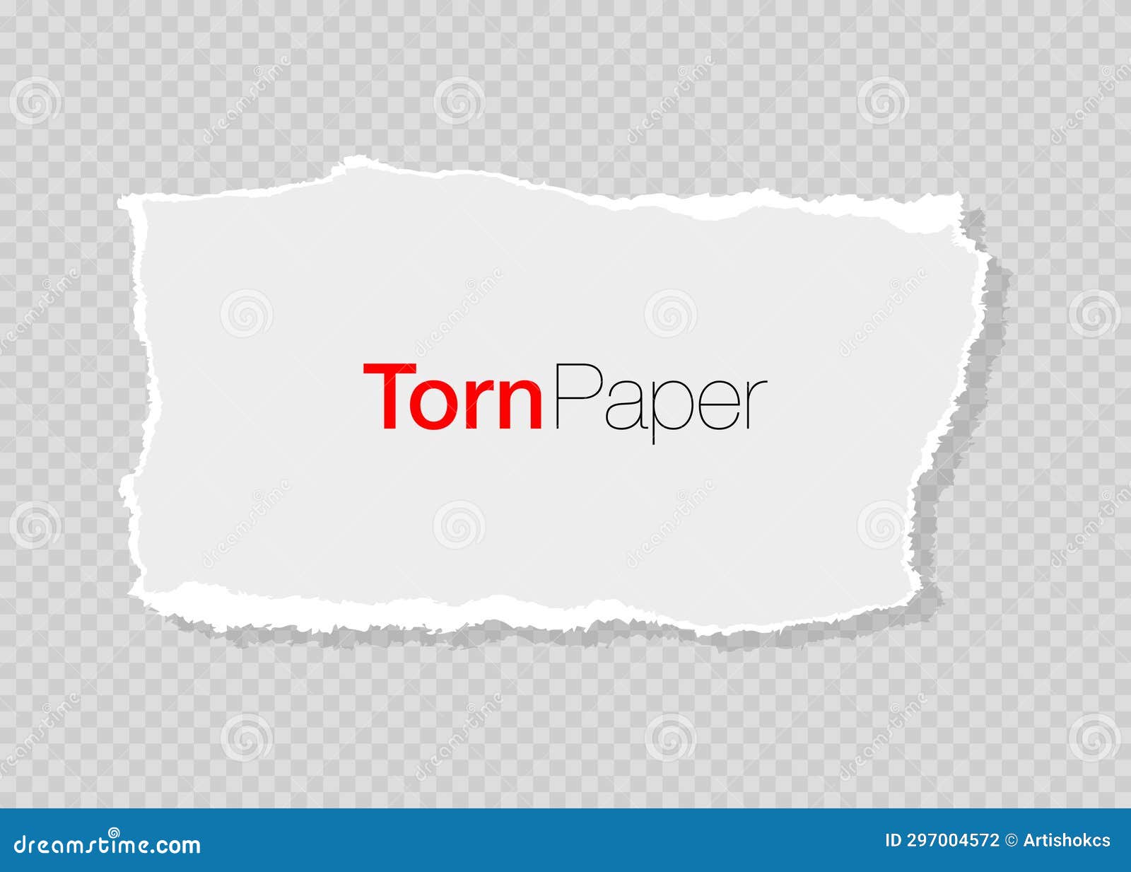 White Ripped Paper Strip. Realistic Paper Scrap with Torn Edges. Torn ...
