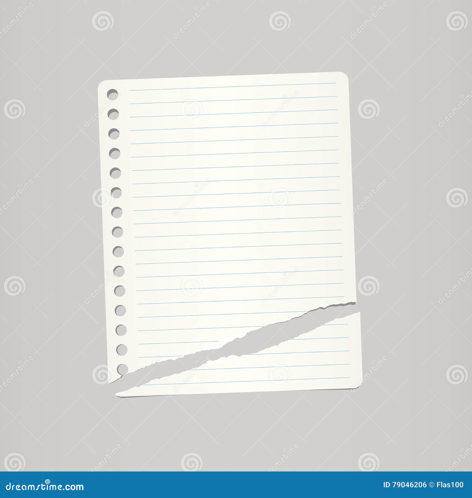 Ripped Ruled Note, Notebook, Copybook Paper Sheet Stuck On Lined ...