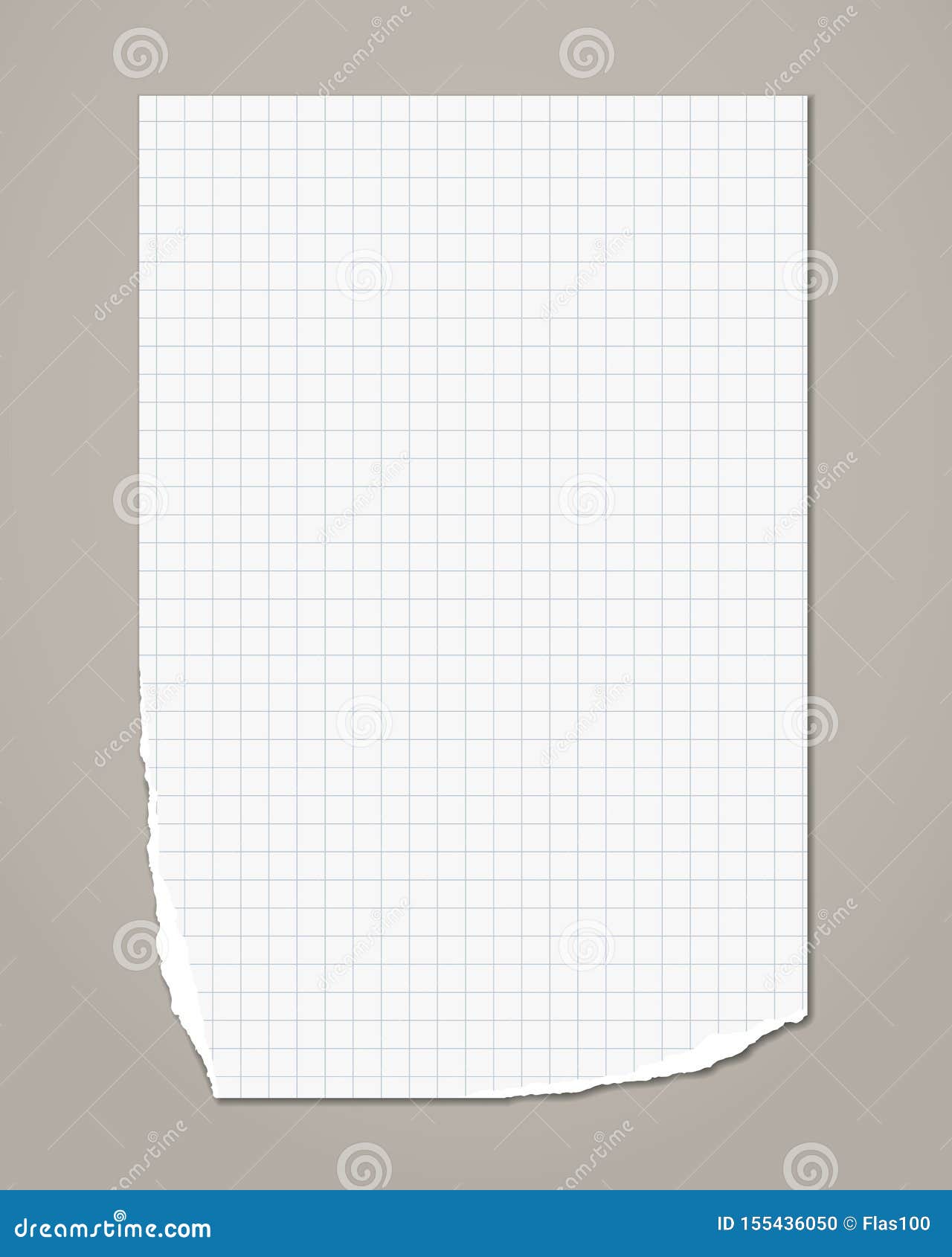 Squared Notebook Page With Red Margins. Torn Sheets Of Paper. Vector ...
