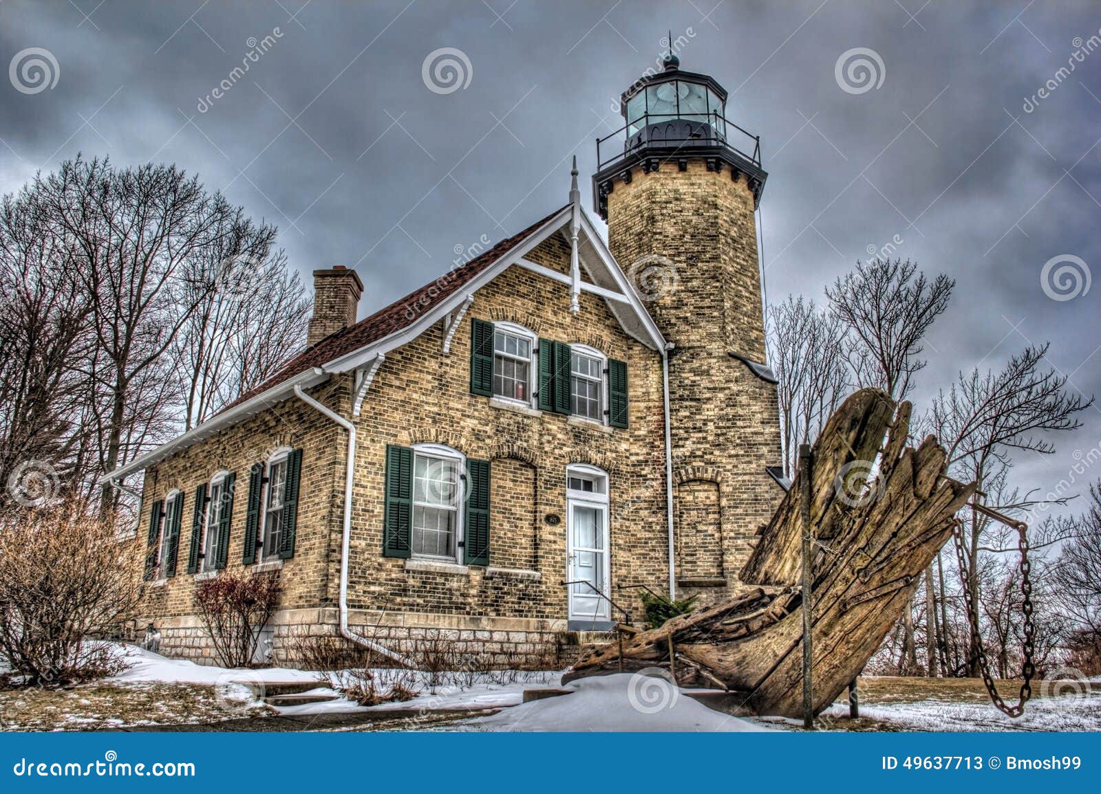 White River Lighthouse stock image. Image of states, building - 49637713