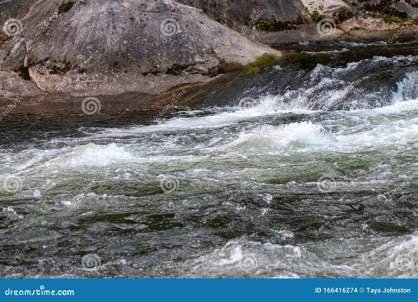 Blue River Falling into White Water Rapids Stock Photo - Image of ...