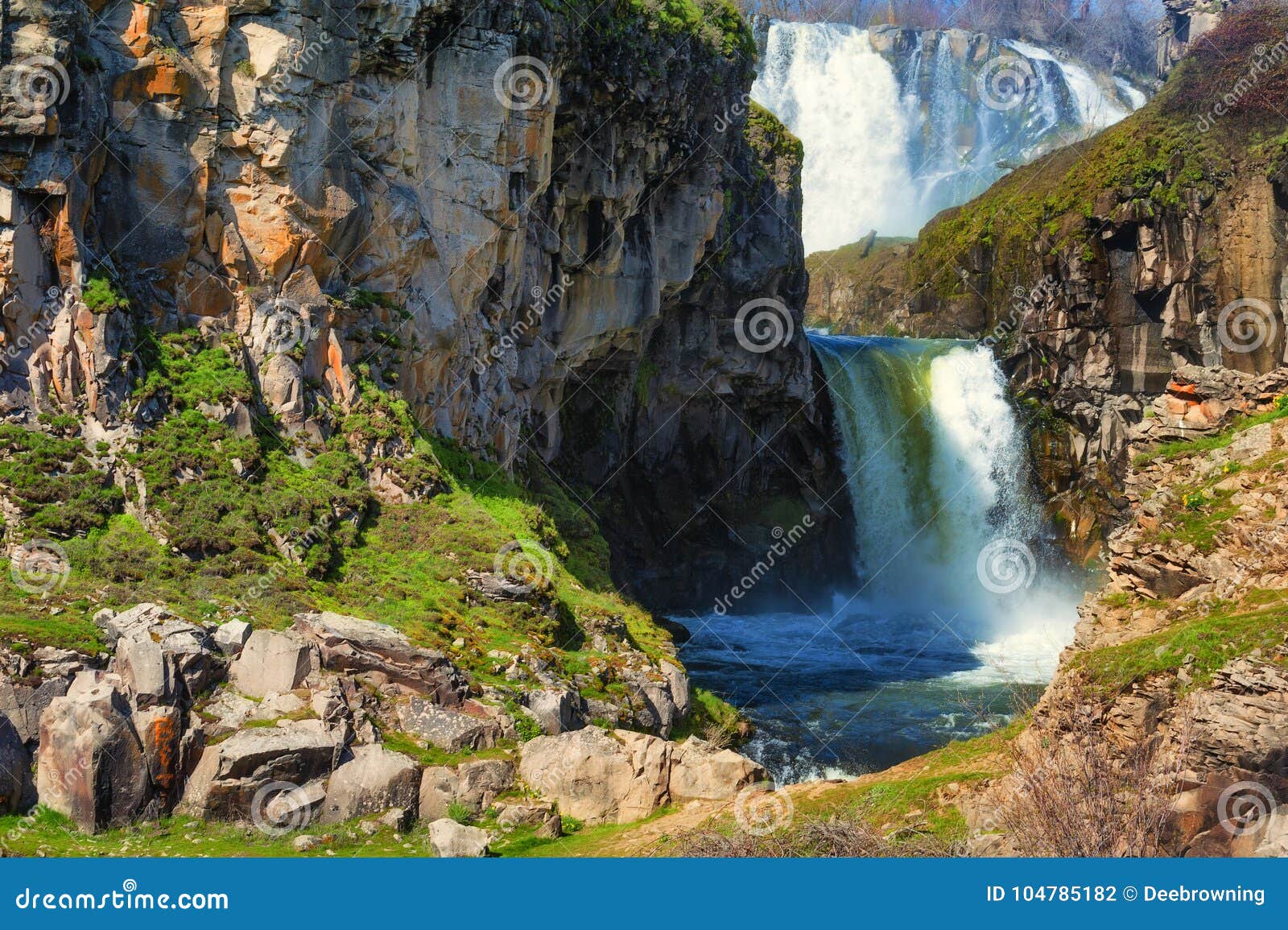 White River Waterfall in Eastern Oregon Stock Photo - Image of plants ...