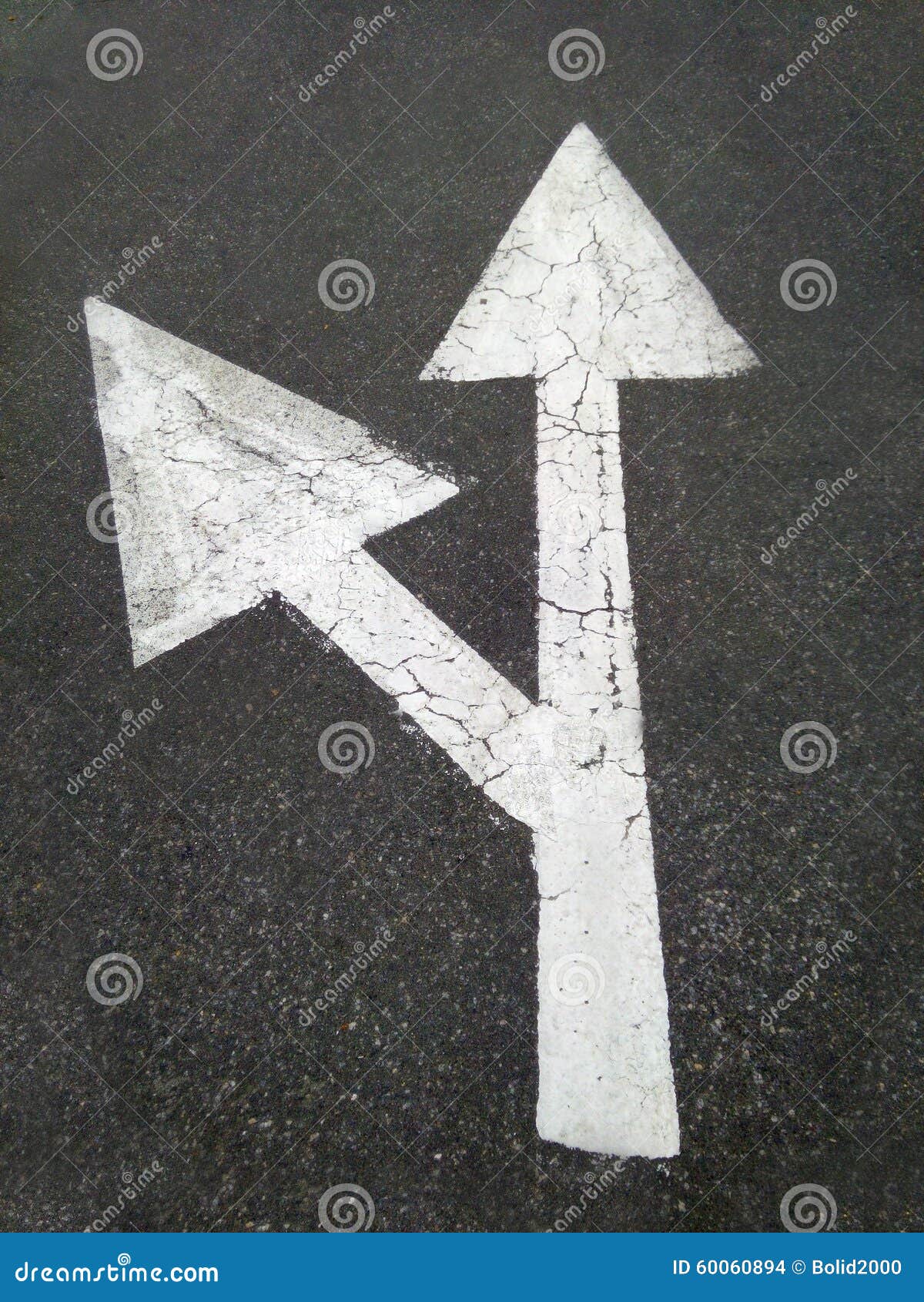White Road Arrow on the Asphalt Stock Photo - Image of choice, double ...