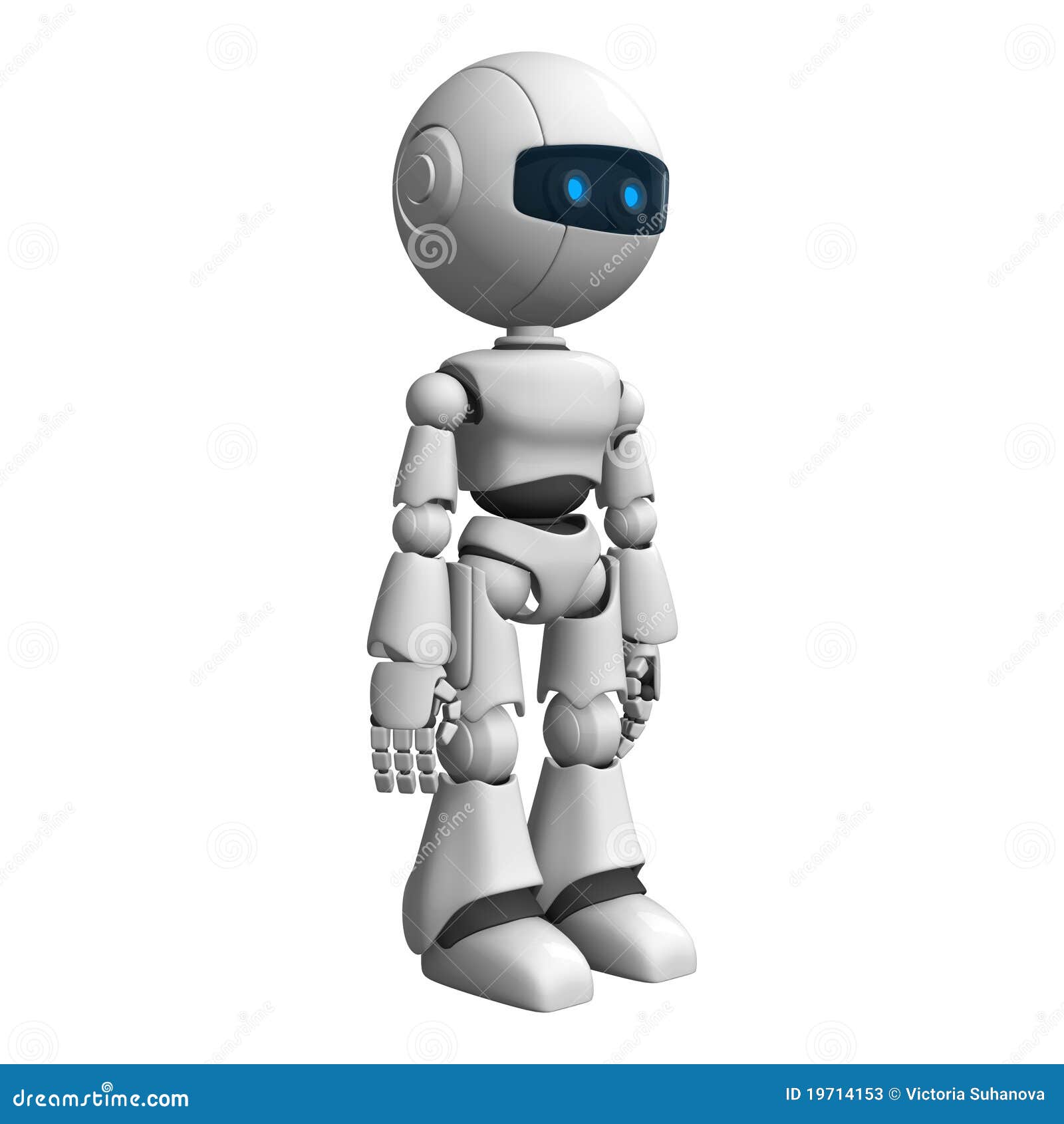 White robot stock illustration. Illustration of isolated - 19714153