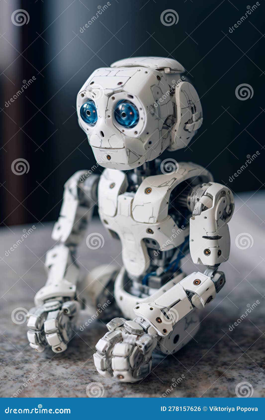 A White Robot. AI Generative Image Stock Illustration - Illustration of ...