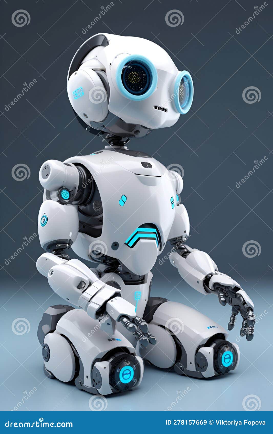 A White Robot. AI Generative Image Stock Illustration - Illustration of ...