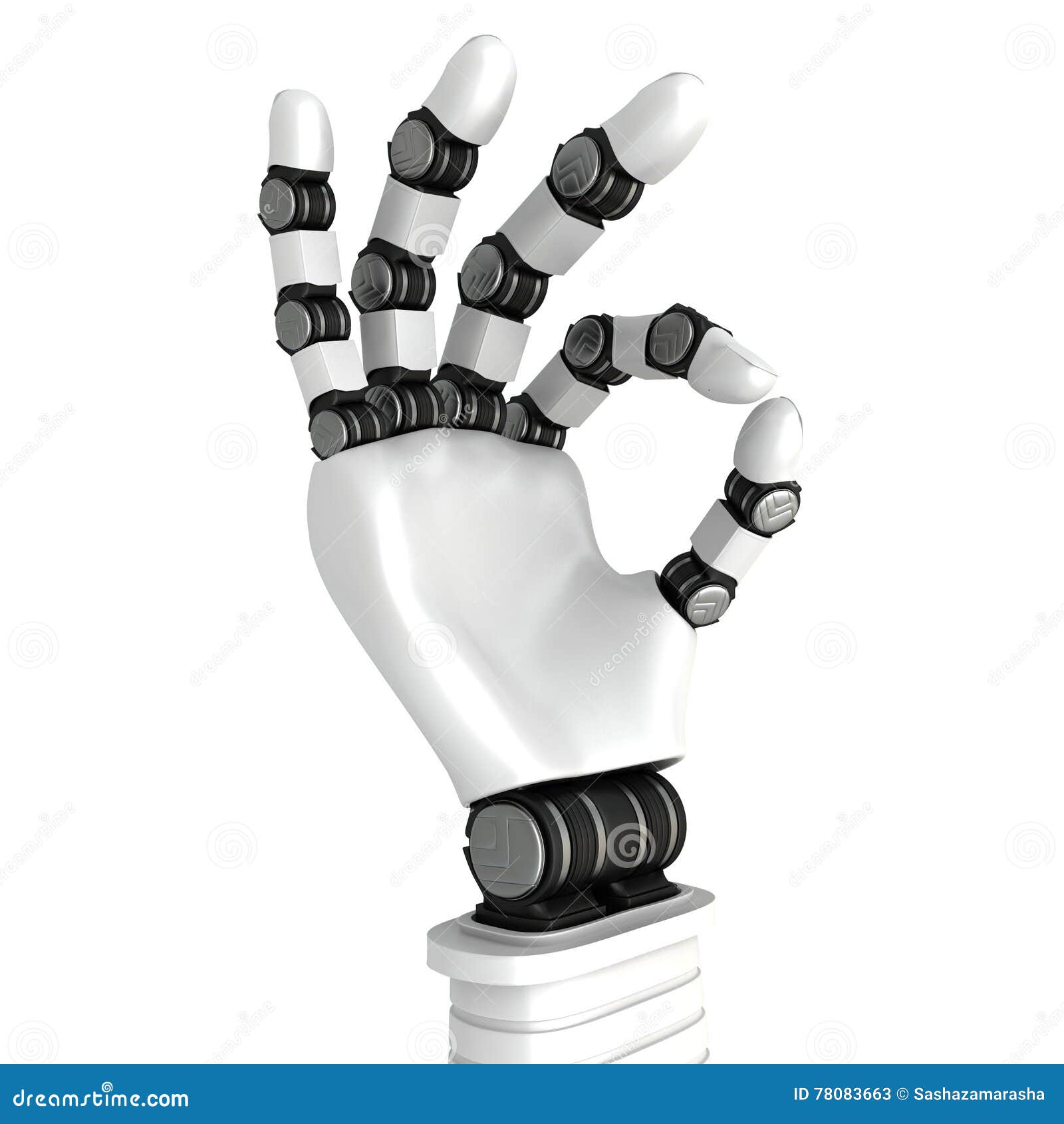 White Robot Arm Hand OK Gesture. Success Concept Stock Illustration ...