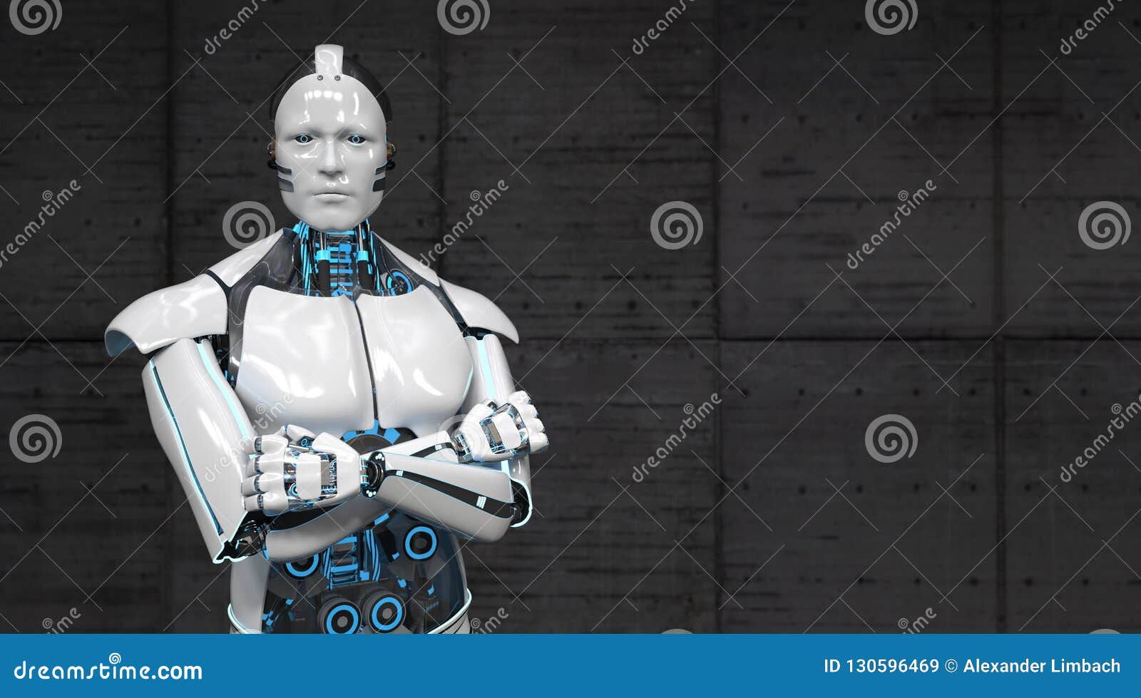 Robot Crossed Hands stock illustration. Illustration of digital - 130596469
