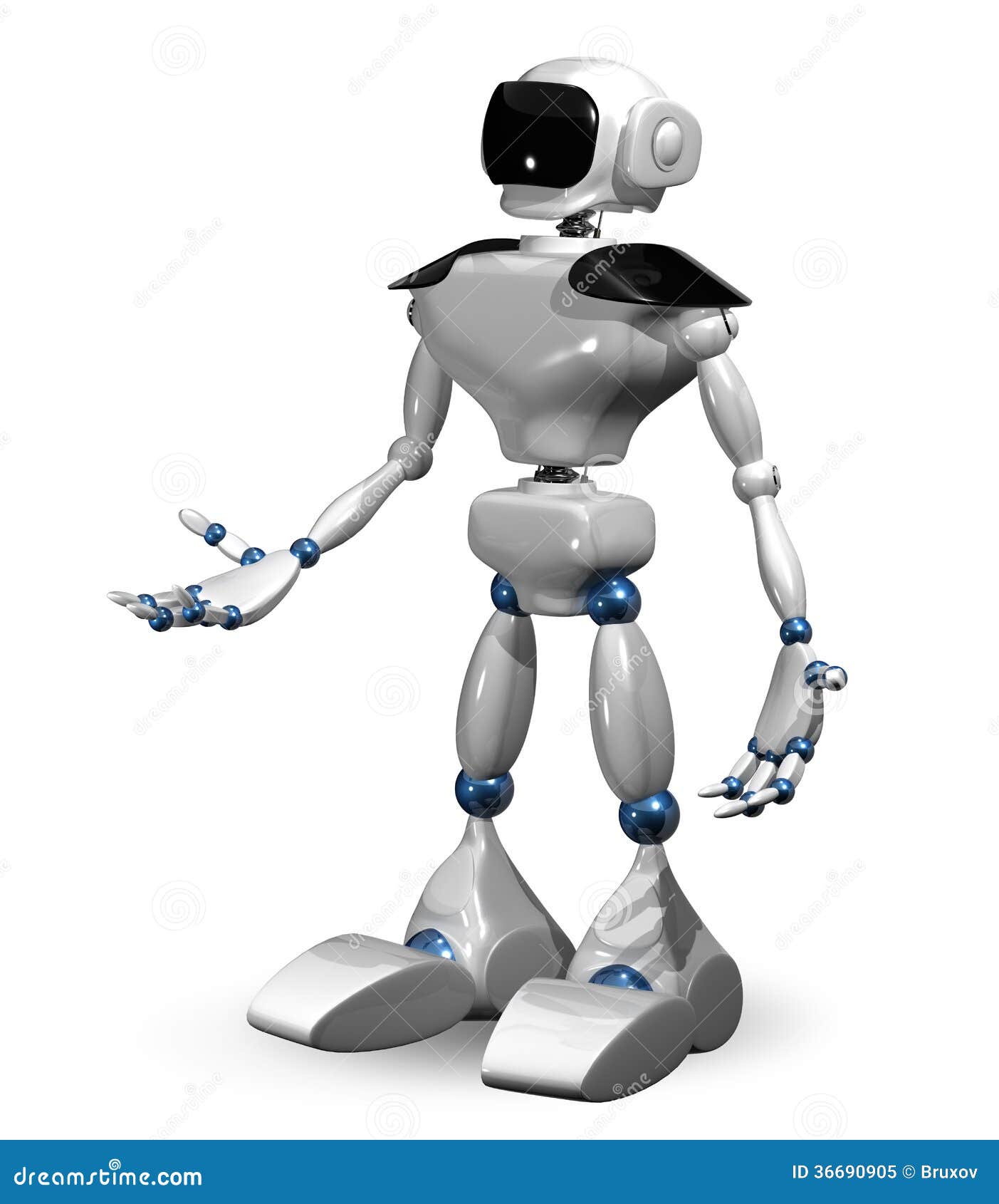 White robot stock illustration. Illustration of play - 36690905