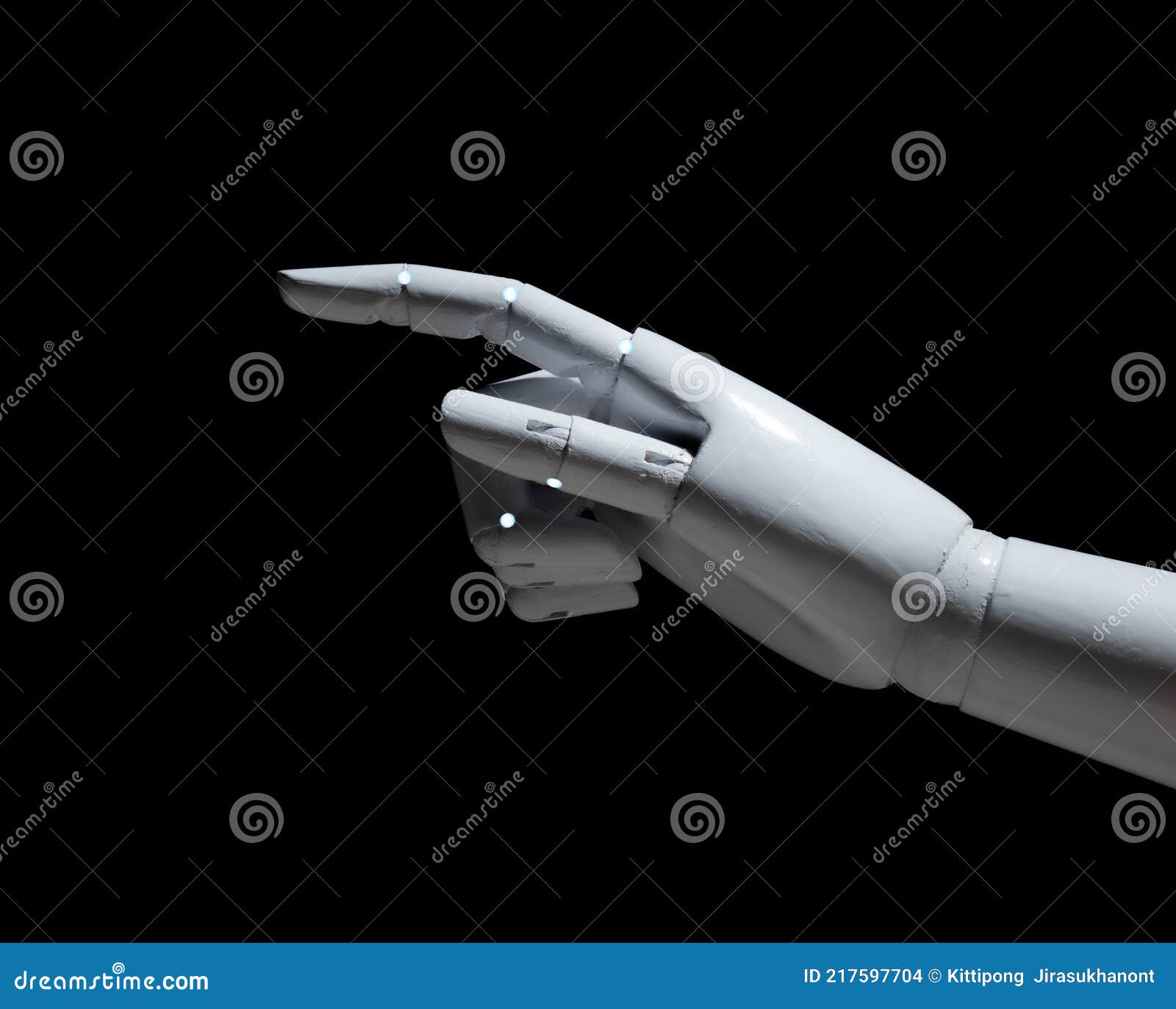 White Robot Hand Finger Point Stock Photo - Image of humanoid ...