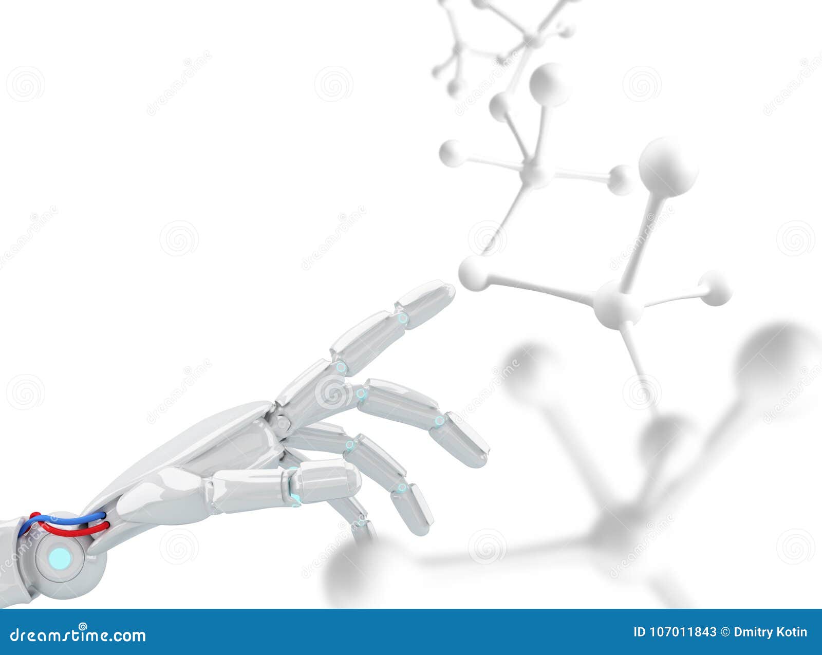 White Robot Hand Touching Molecule Formula Stock Image - Image of ...