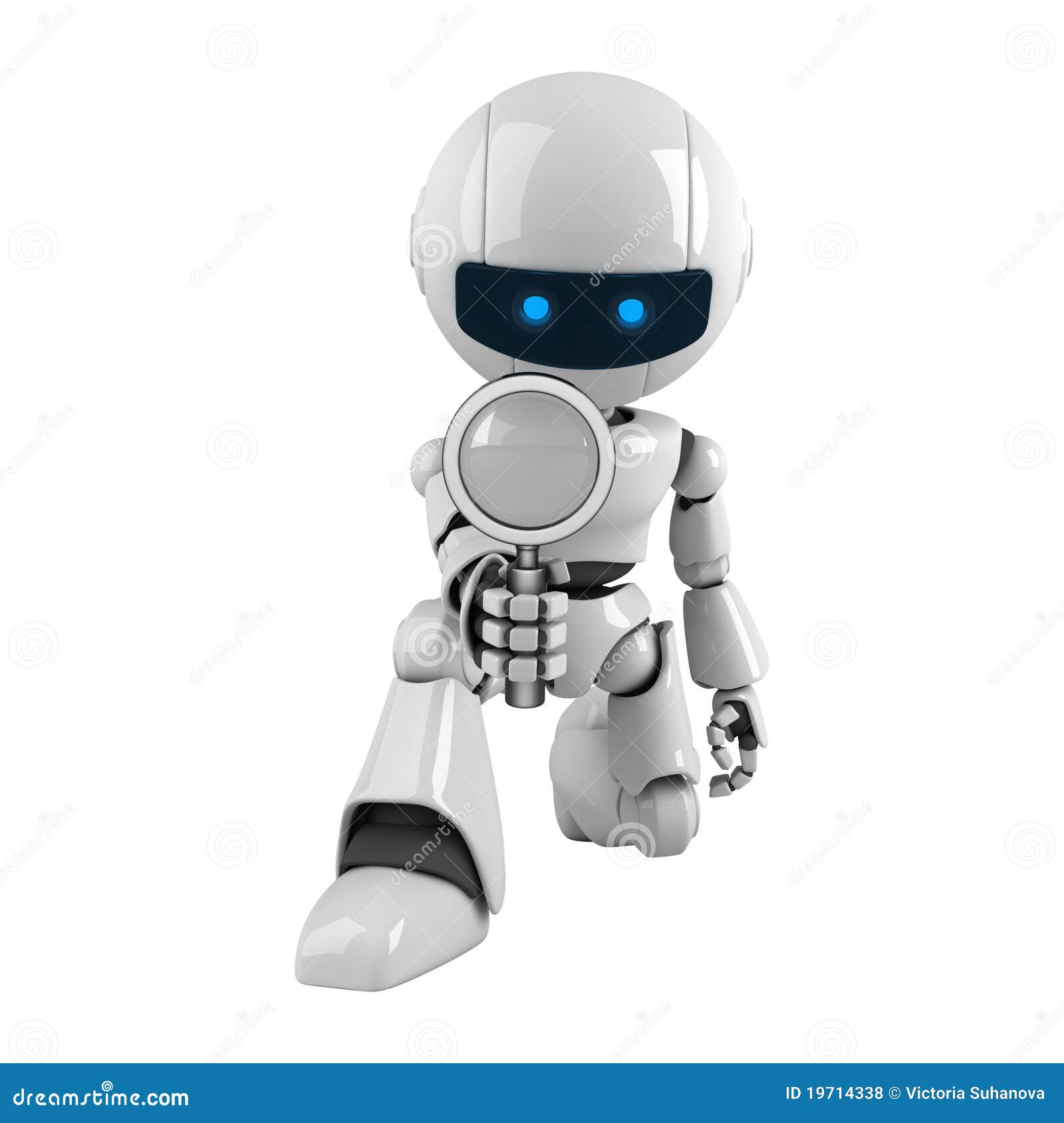 Robot With Magnifying Glass Royalty-Free Stock Photography ...