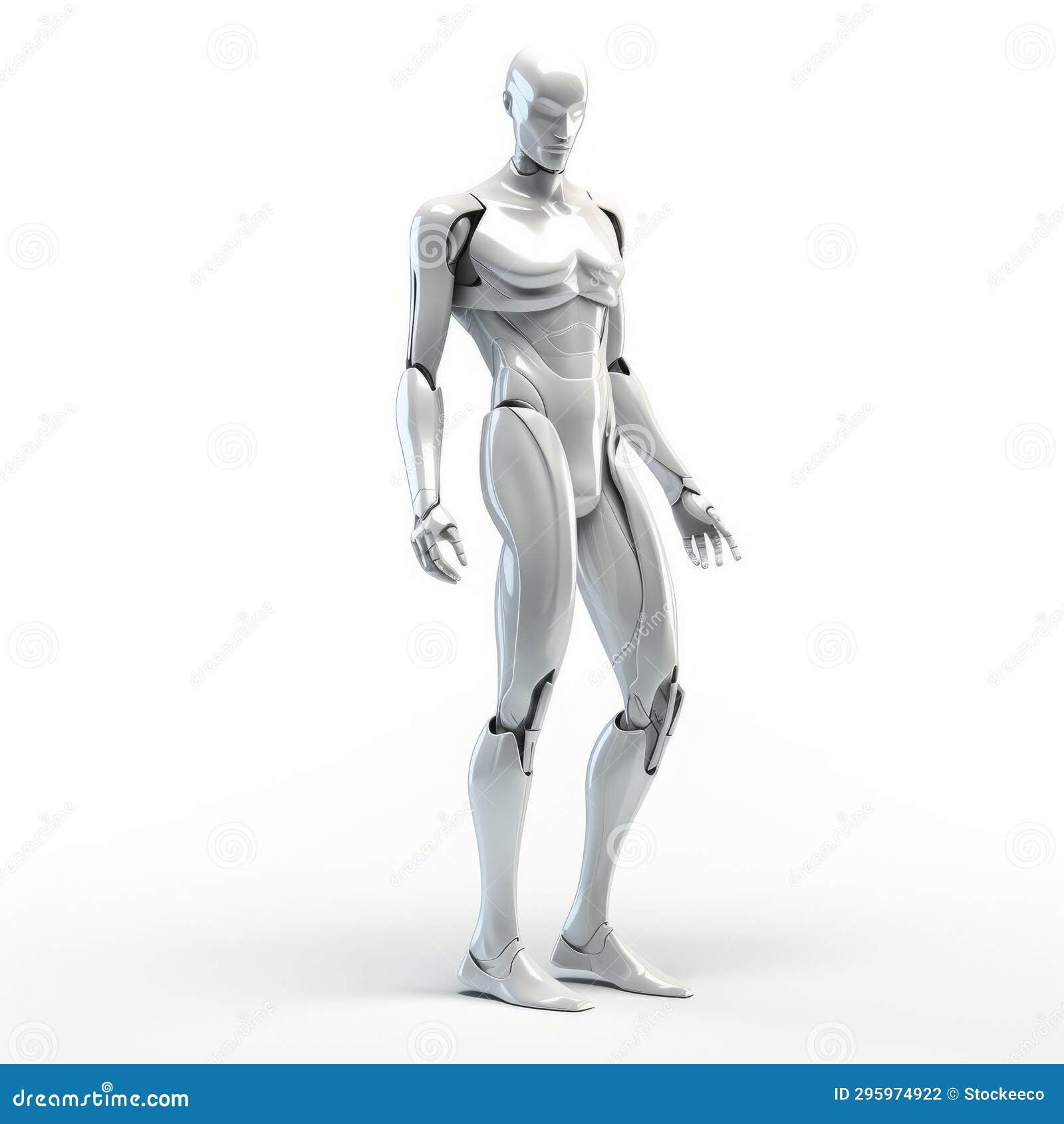 White Robot 3d Render on Isolated Background - Realistic Human Form ...