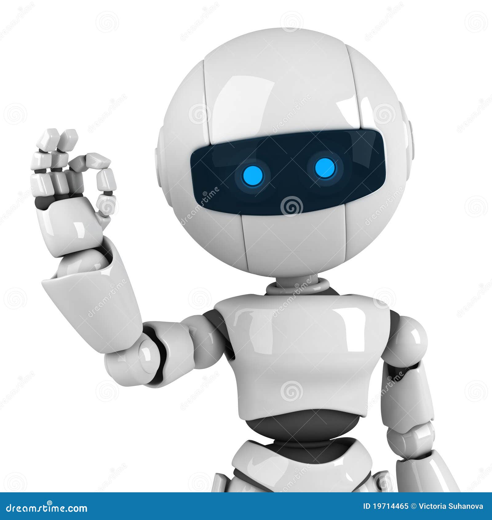 White robot show ok stock illustration. Illustration of cyborg - 19714465