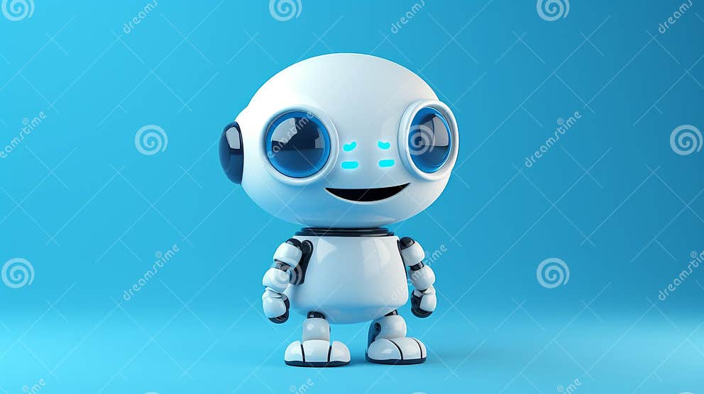 A White Robot with a Smile on Its Face Stock Image - Image of ...