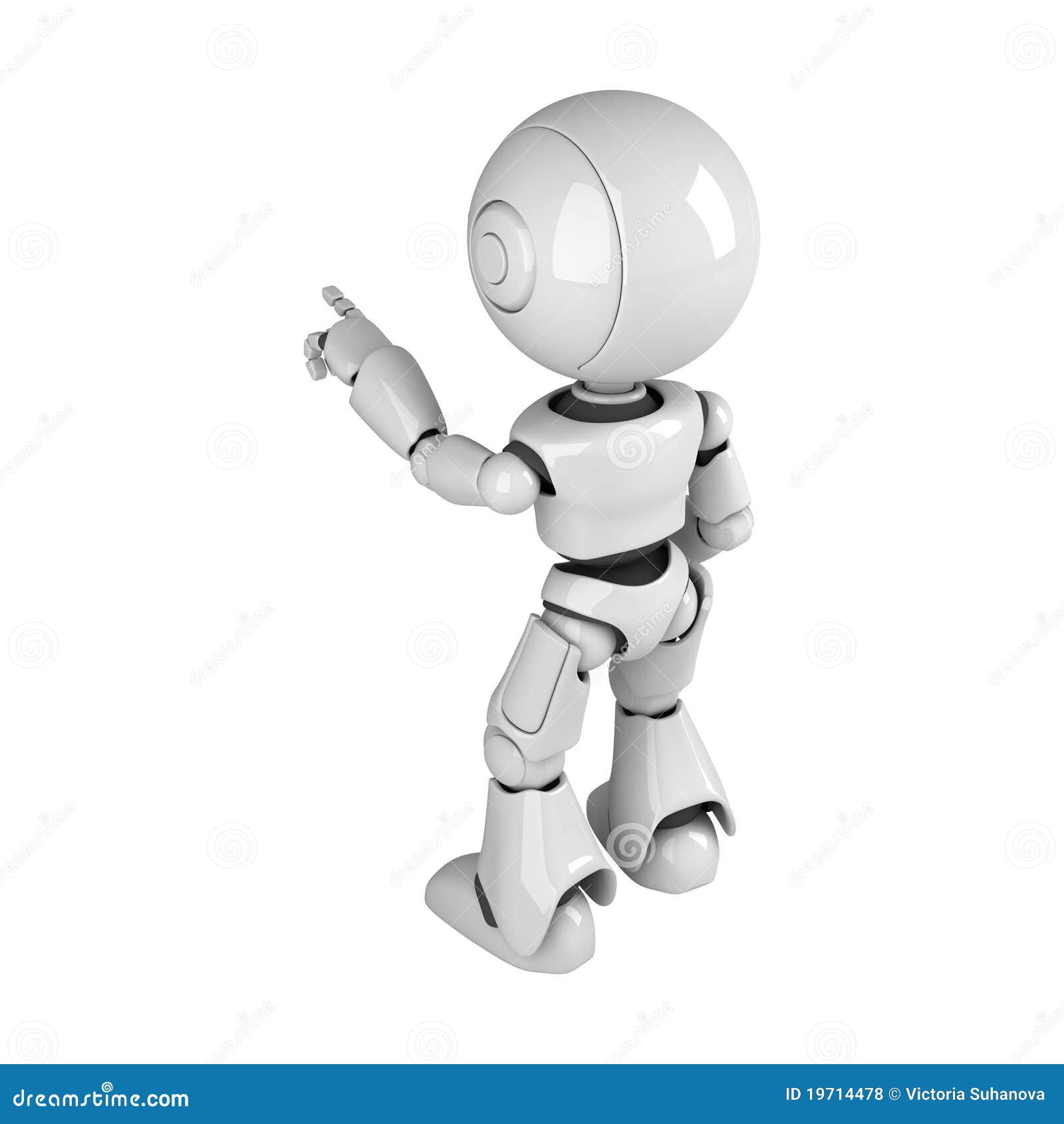 White robot stay back stock illustration. Illustration of automatic ...
