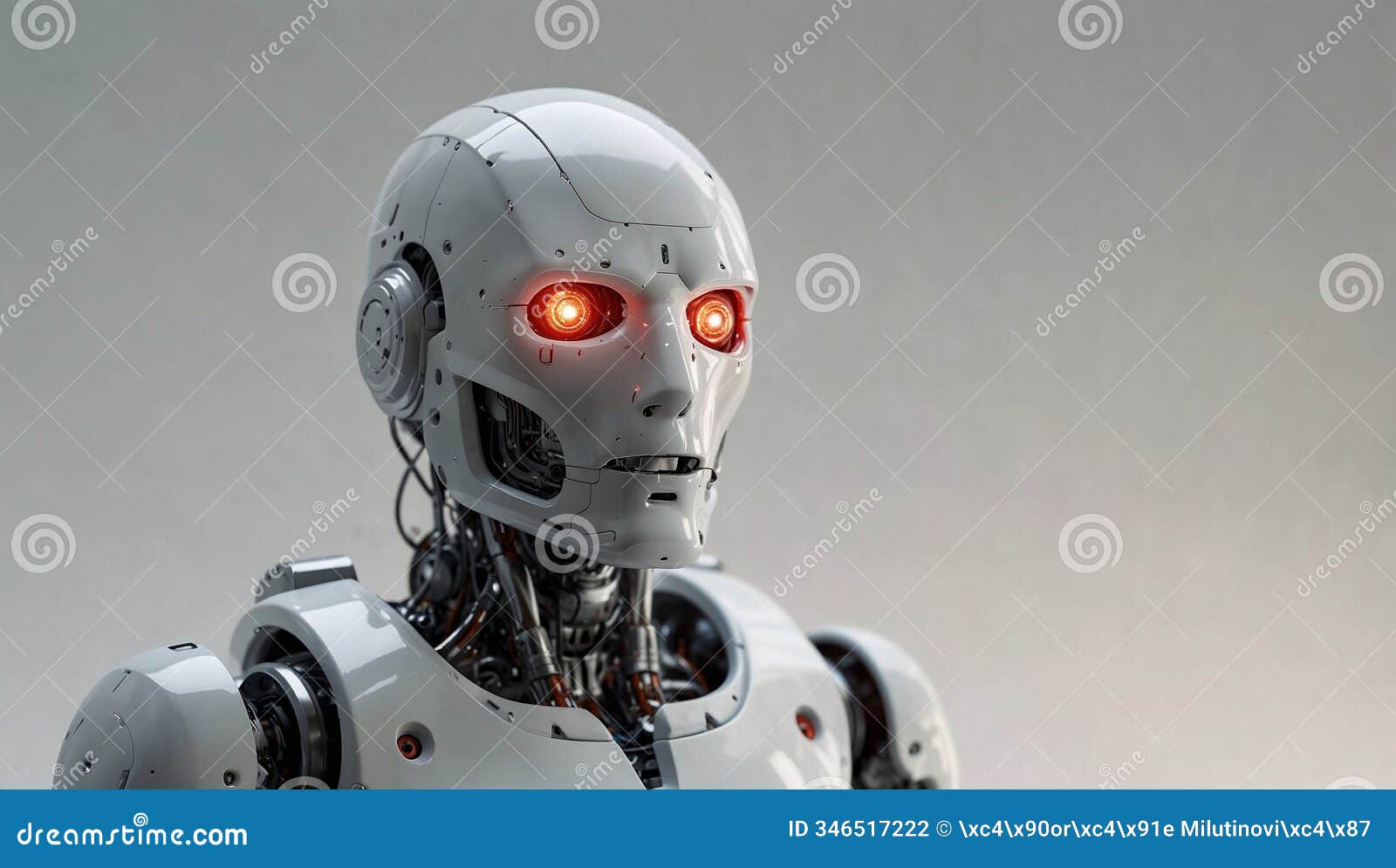 White Robot on White Background. Science and Technology Concept Stock ...