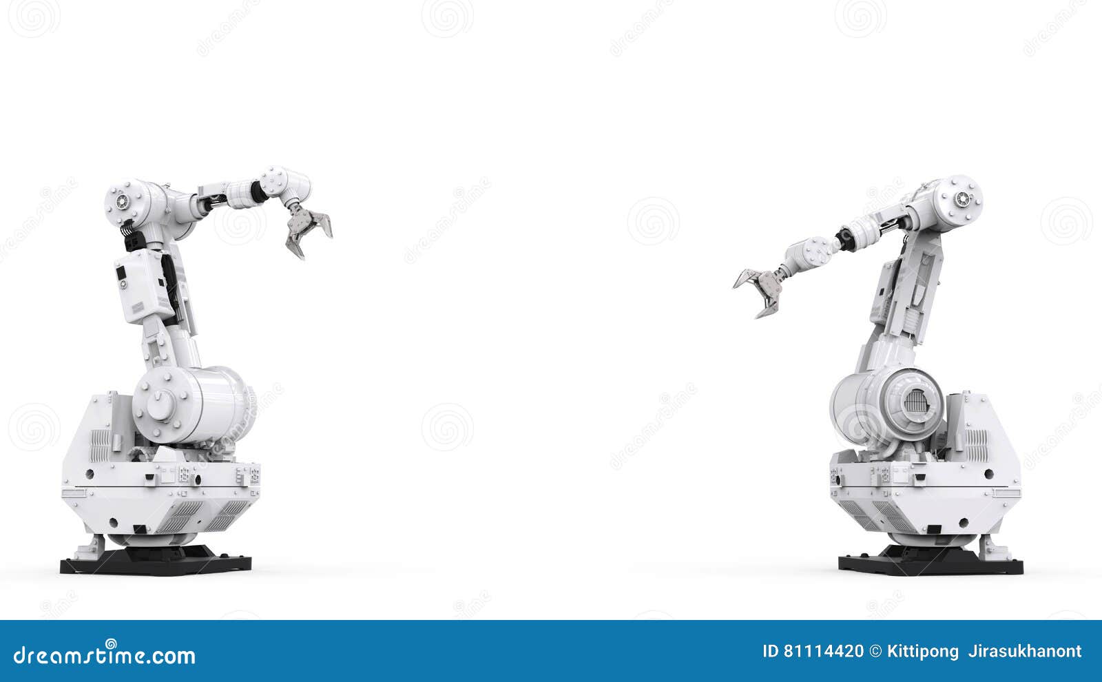 White Robotic Arm With Blank Space Stock Photo - Image of arms ...