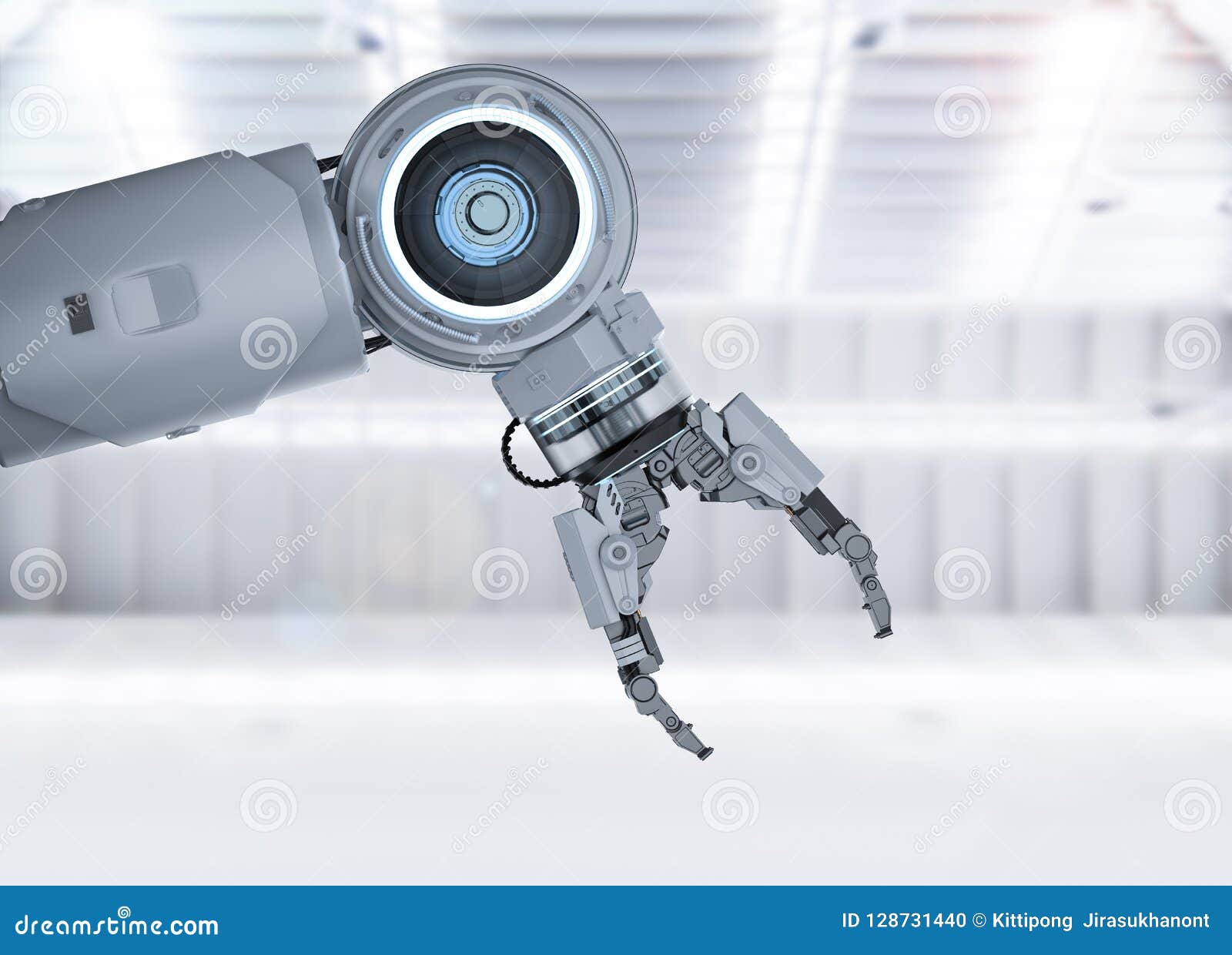 White robotic arm stock illustration. Illustration of engine - 128731440
