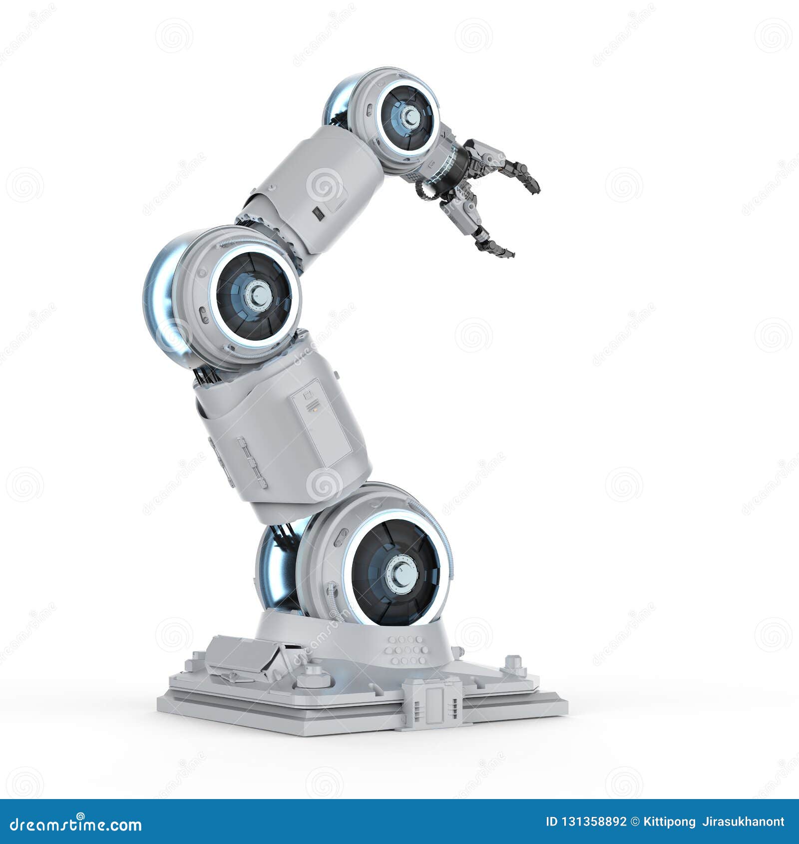 White robotic arm stock illustration. Illustration of electronic ...