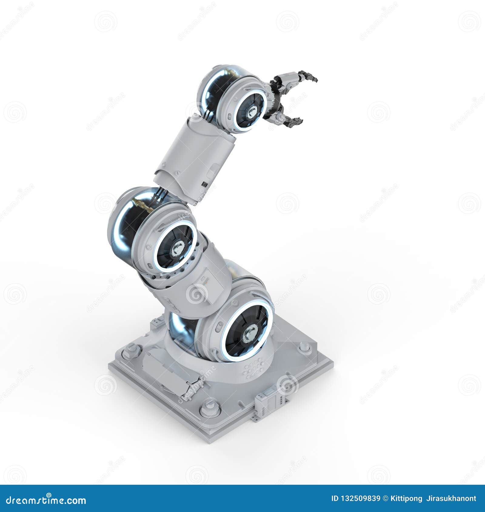 White robotic arm stock illustration. Illustration of cybernetic ...