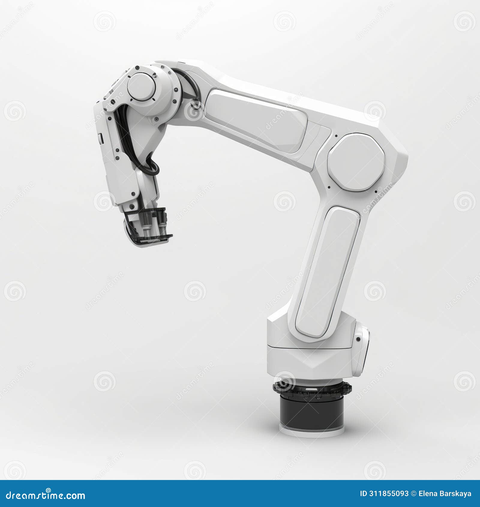 White Robotic Arm Made of Composite Material Sitting on White Surface ...