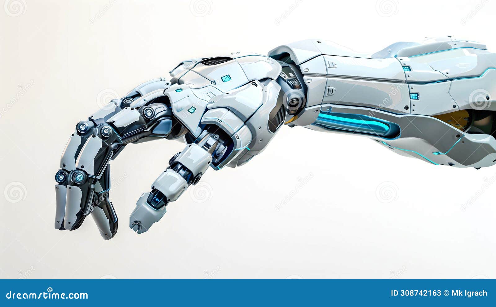 White robotic hand stock illustration. Illustration of robot - 308742163