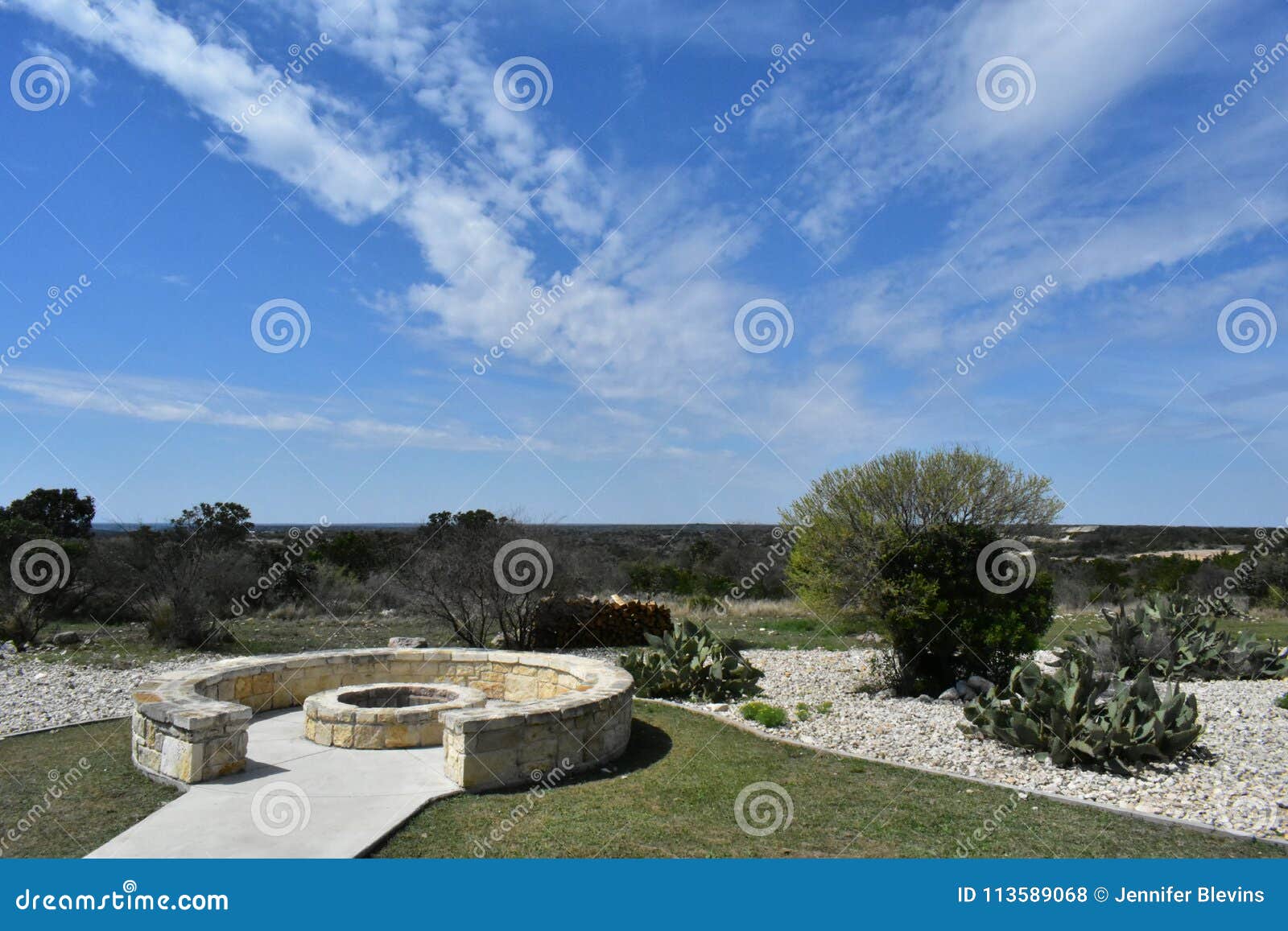 White Rock Brick Fire Pit stock photo. Image of beautiful - 113589068