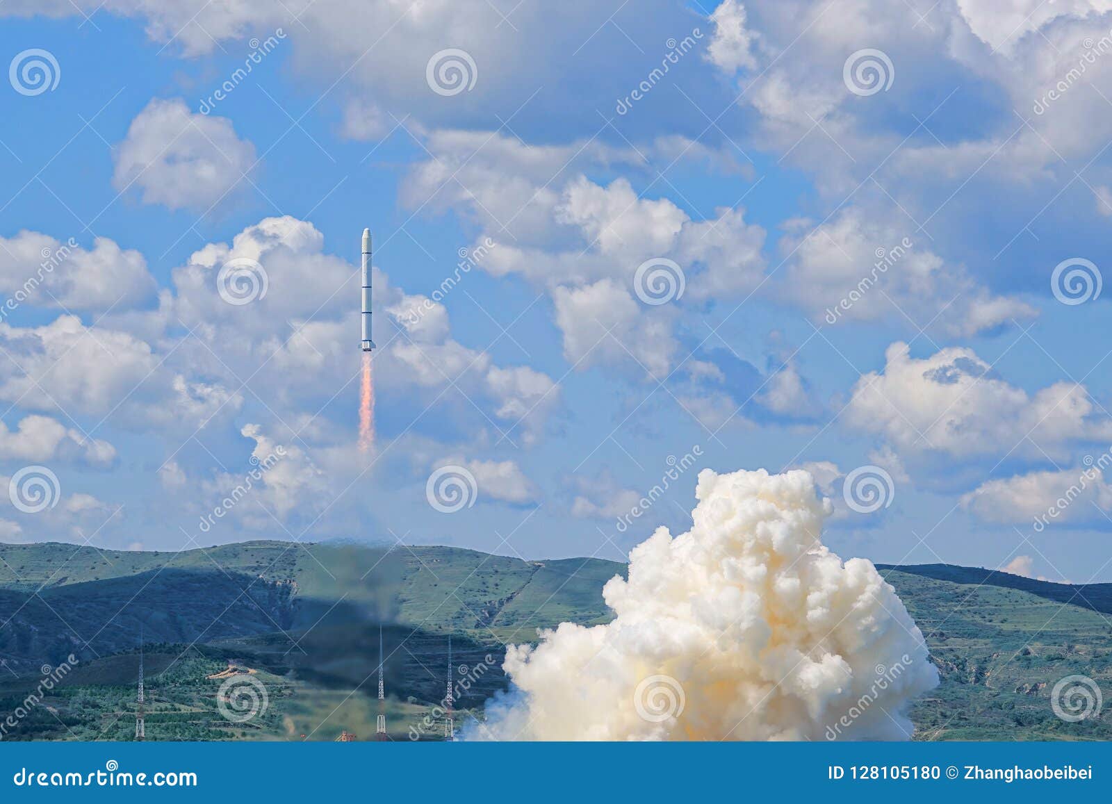 Satellite launching site stock photo. Image of launch - 128105180