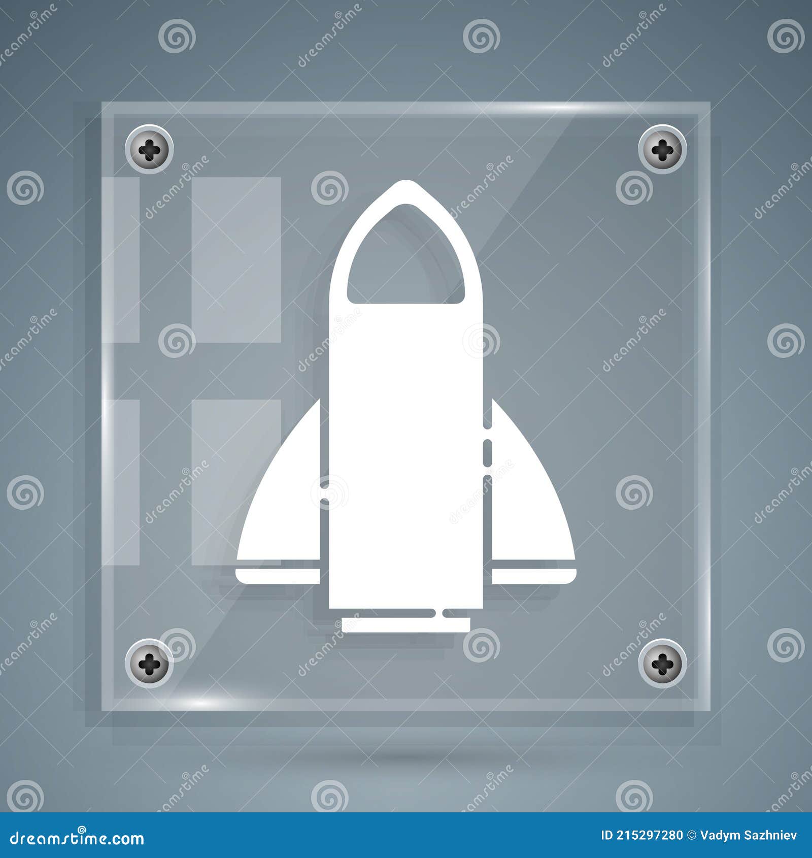 White Rocket Ship Icon Isolated on Grey Background. Space Travel ...