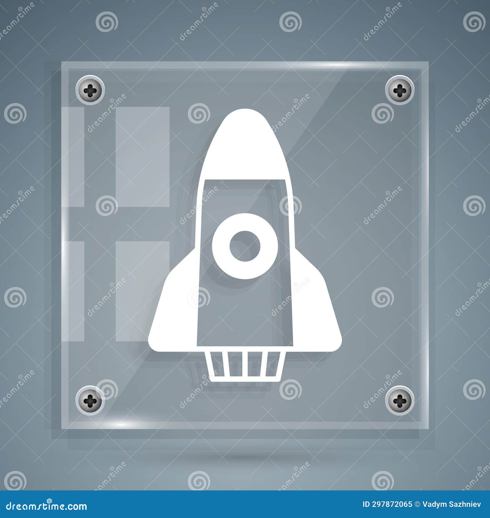 White Rocket Ship Icon Isolated on Grey Background. Space Travel ...