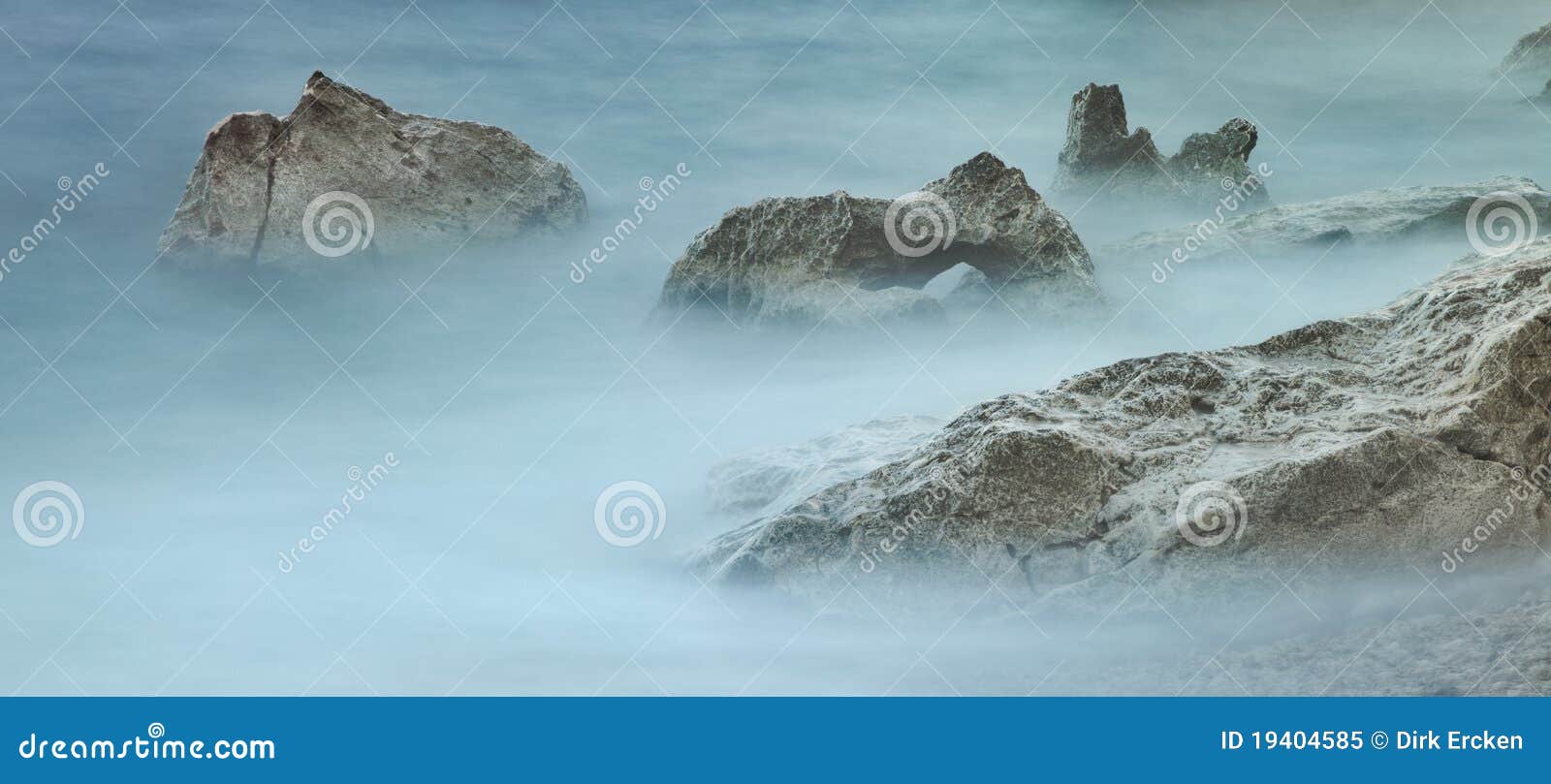 White rocks in misty sea stock image. Image of paradise - 19404585