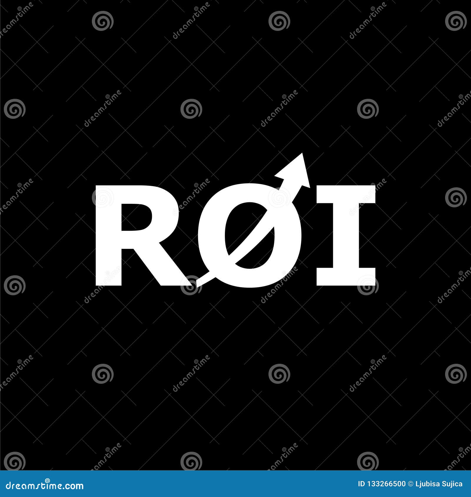 ROI Concept Icon or Logo on Dark Background Stock Illustration ...