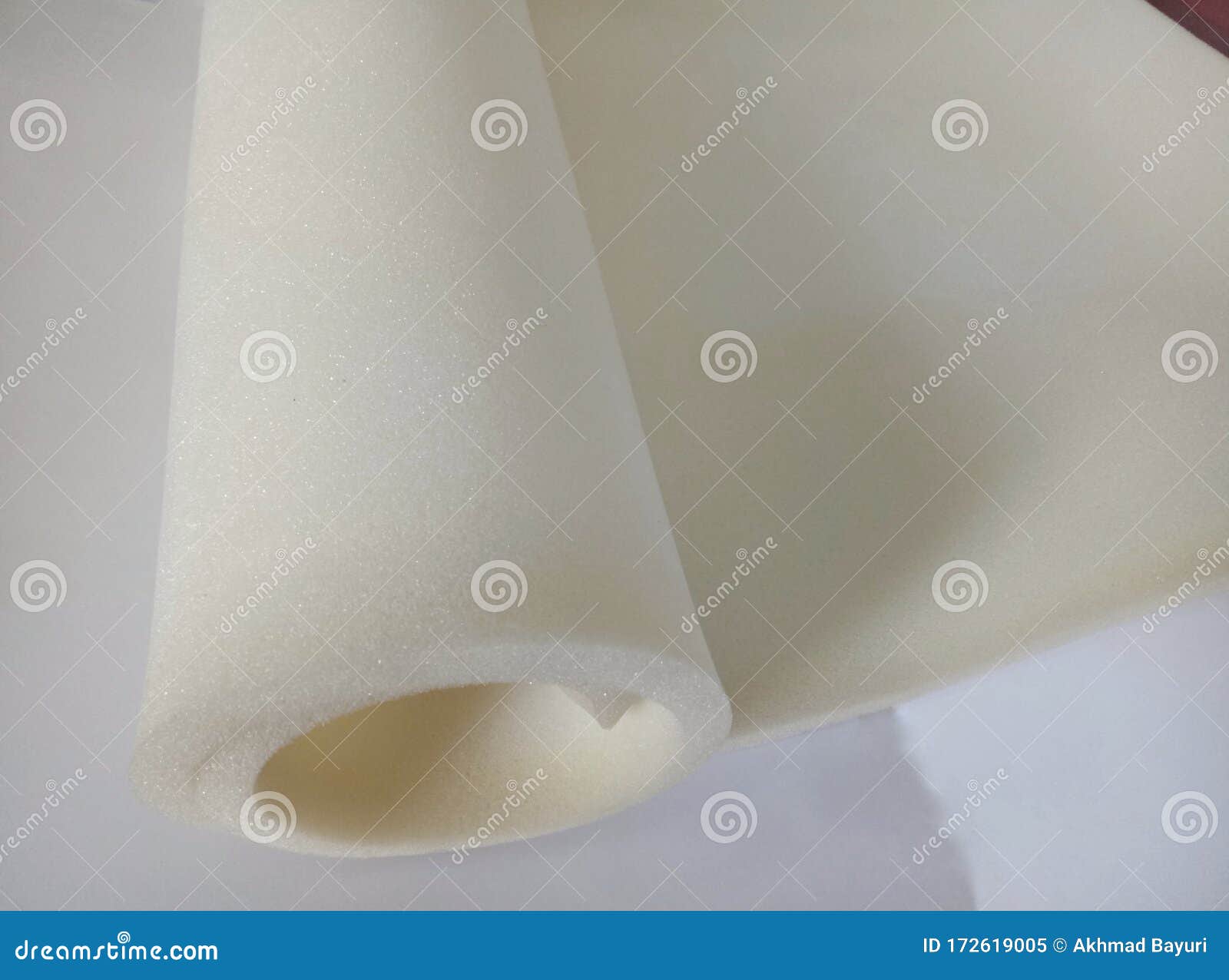 White Roll Open Foam Sponge. Plain Surface of the Rolled Sheet Stock ...