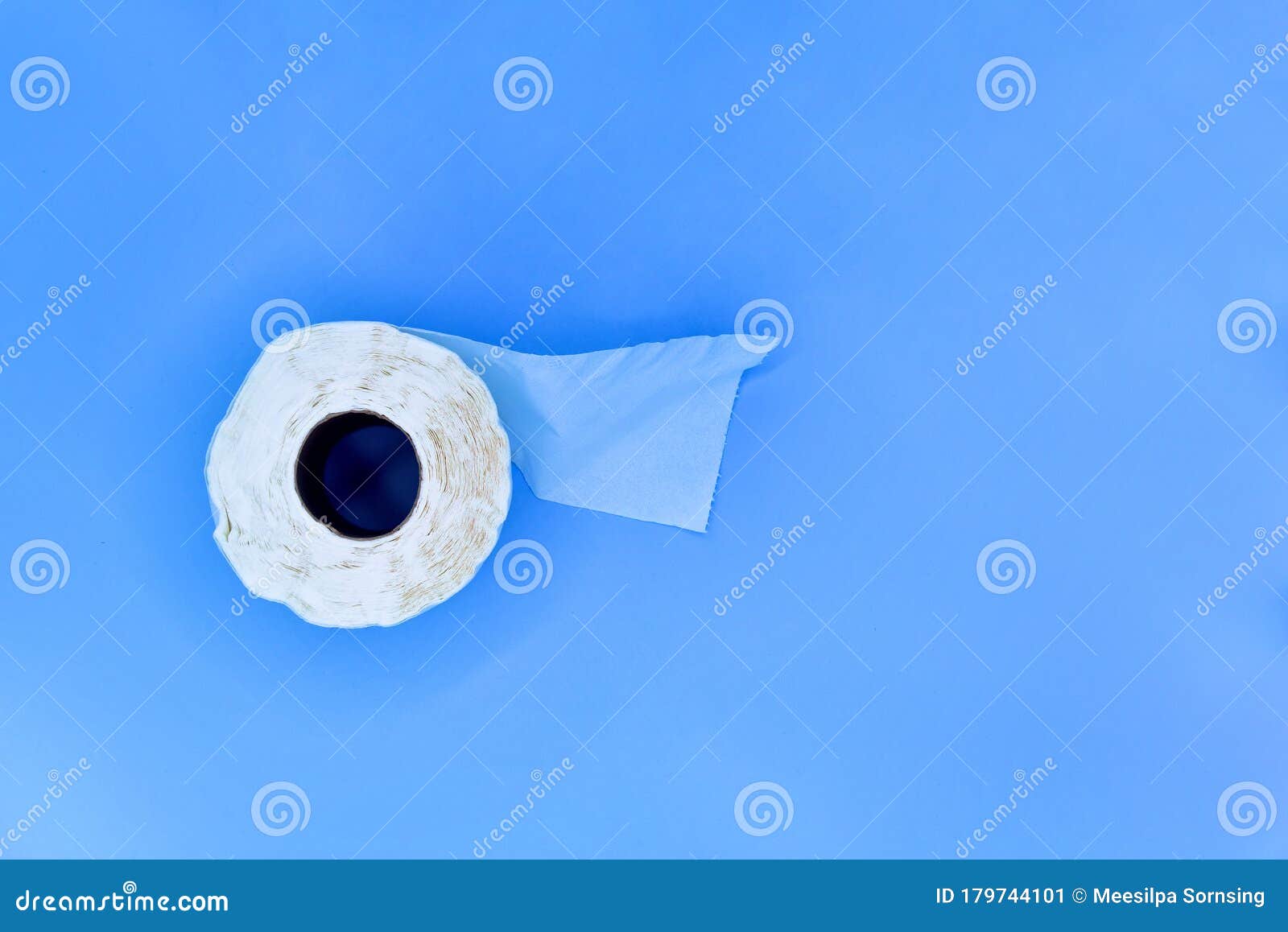 White Roll Tissue Paper on Blue Background Texture Stock Image - Image ...