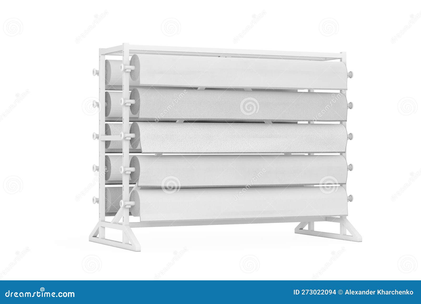 White Rolled Carpet Samples with Carpet Shop Display Rack in Clay Style ...