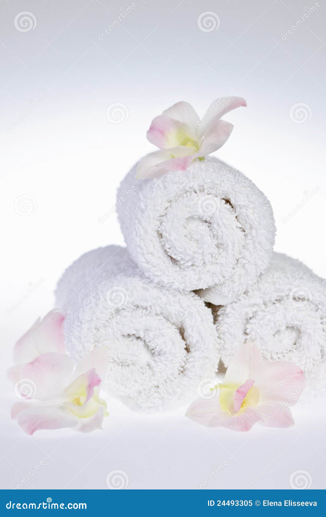 White rolled up spa towels stock image. Image of feminine - 24493305