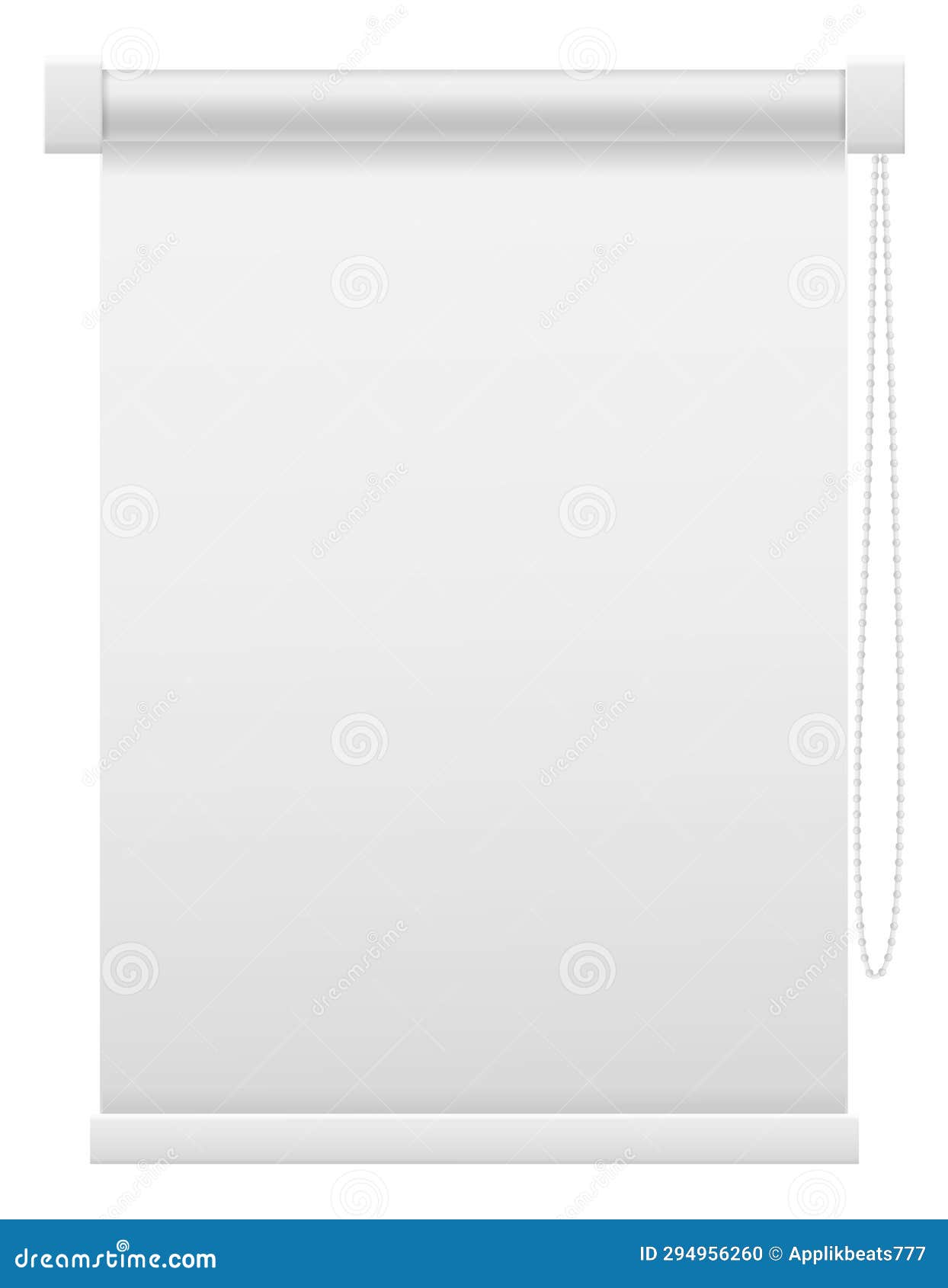 White Roller Blinds Mockup. Window Sun Covering Stock Vector ...