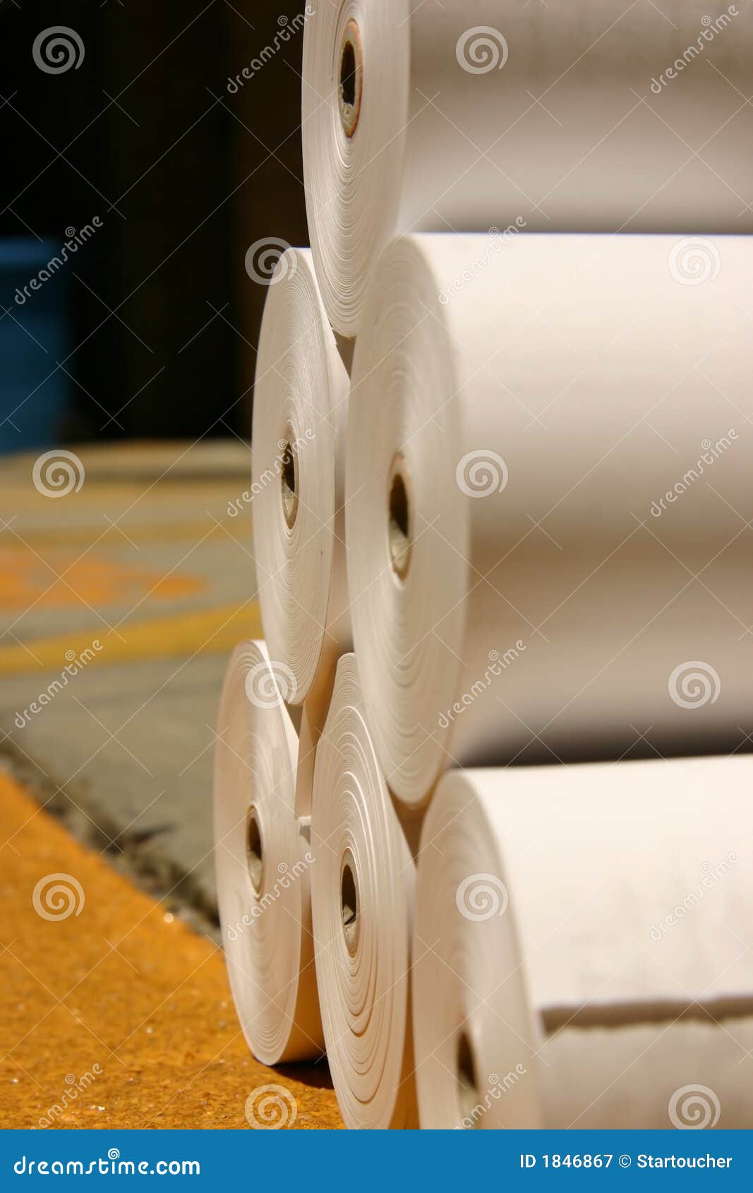 White Rolls of Printing Paper on a Loading Dock Stock Image - Image of ...