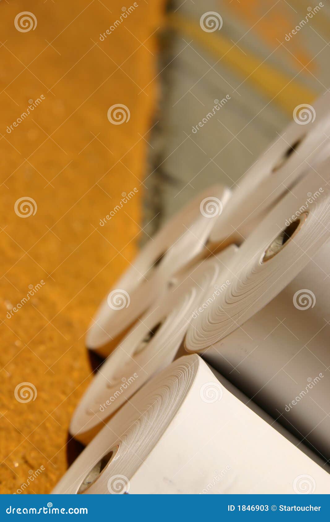 White Rolls of Printing Paper on a Loading Dock Stock Image - Image of ...