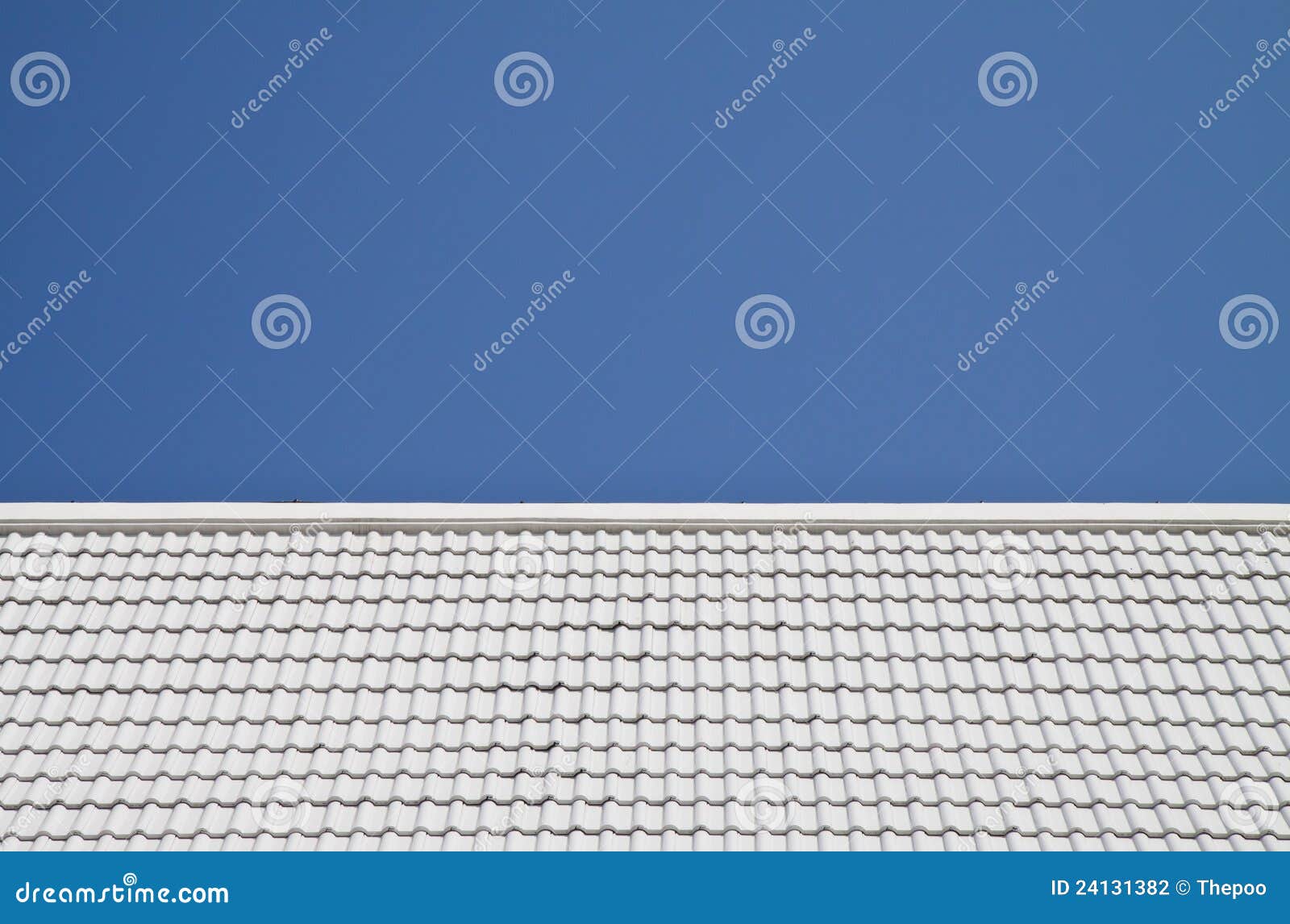 White Roof on Blue Sky Background Stock Photo - Image of building ...