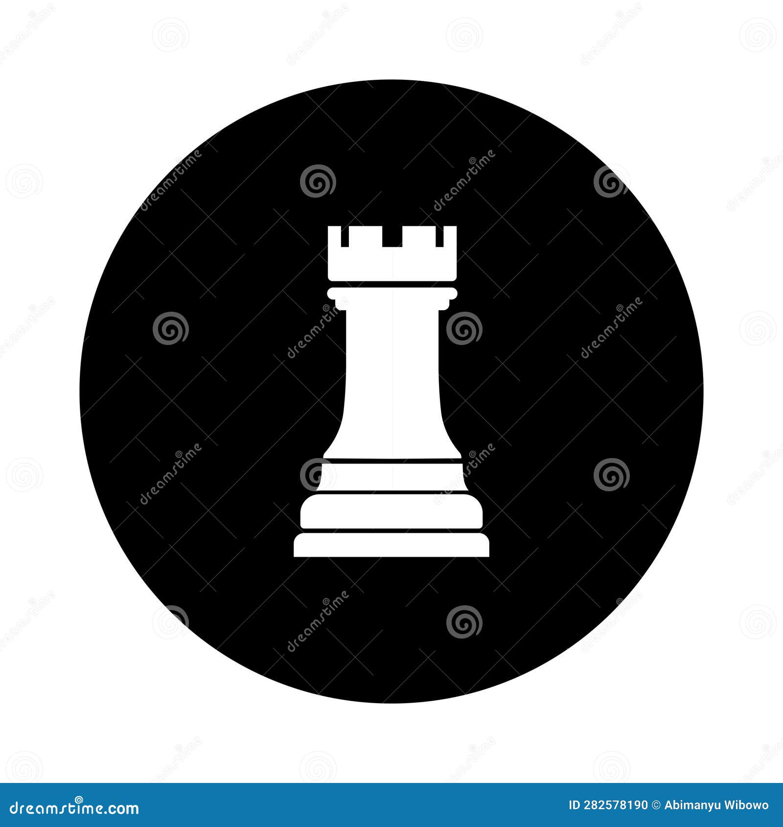 White Rook Chess Symbol Black Background Stock Vector - Illustration of ...