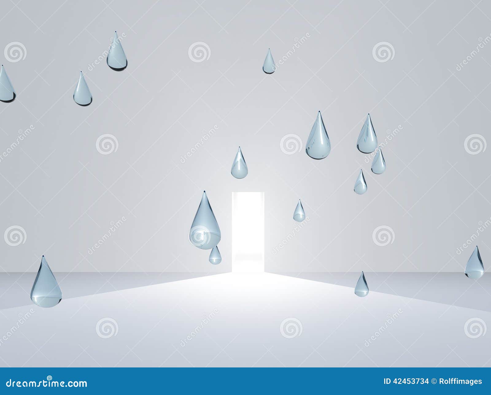 White Room with Drops of Pure Water Stock Illustration - Illustration ...