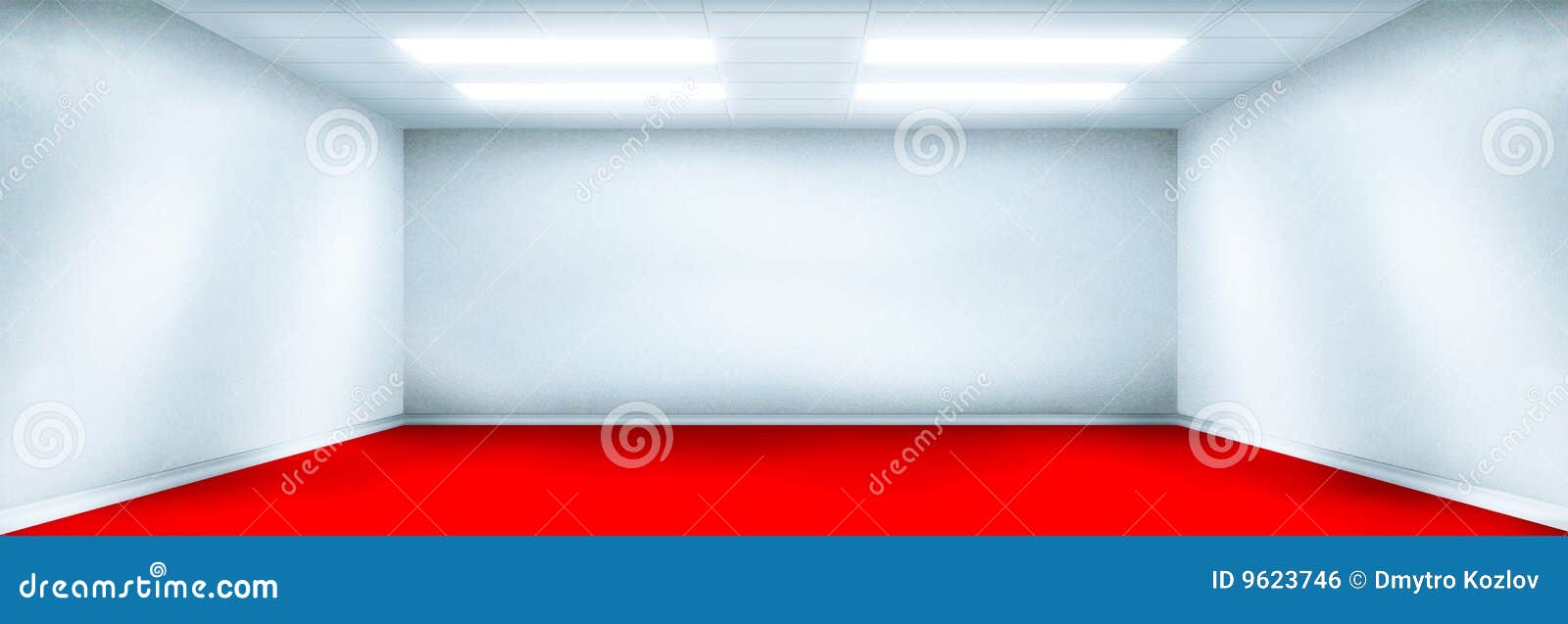 White room with red floor stock illustration. Illustration of artist ...