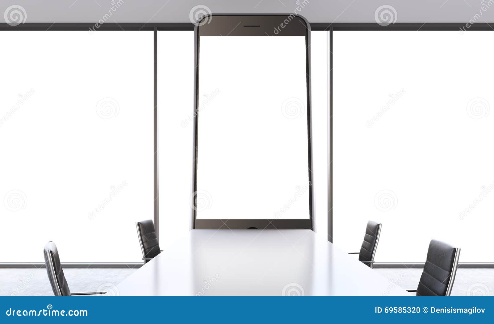 White room with smartphone stock illustration. Illustration of ...