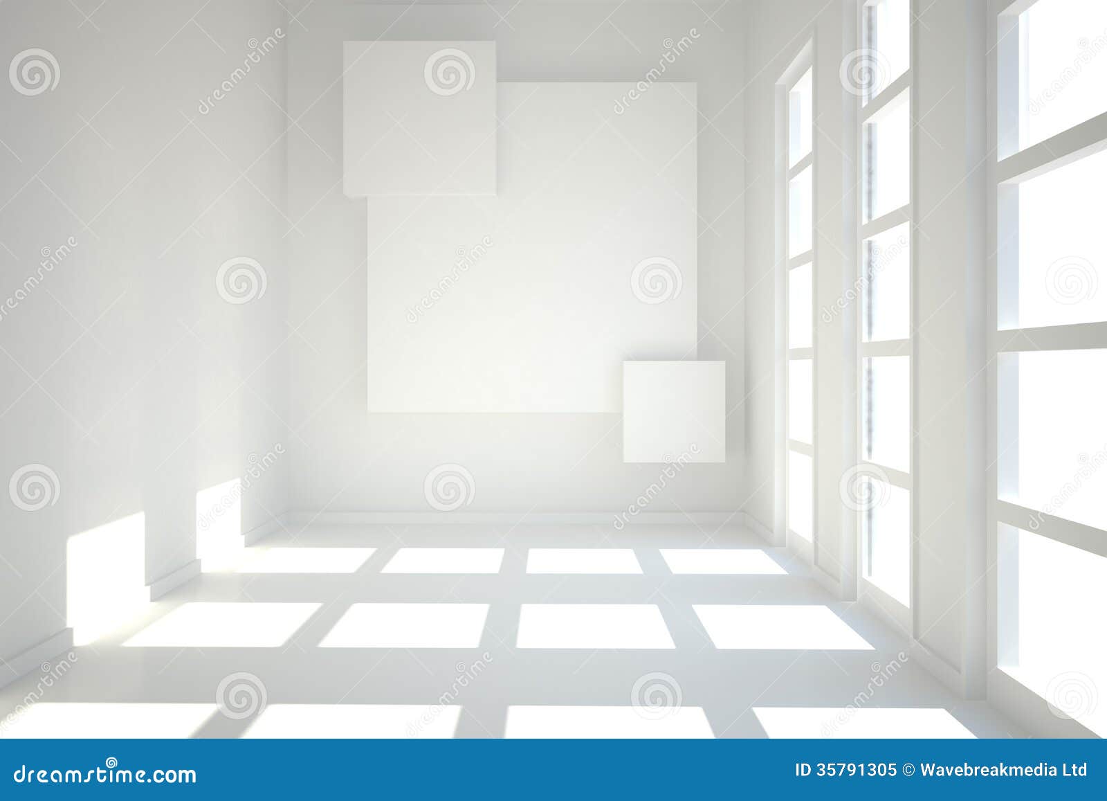 White Room with Squares at Wall Stock Illustration - Illustration of ...