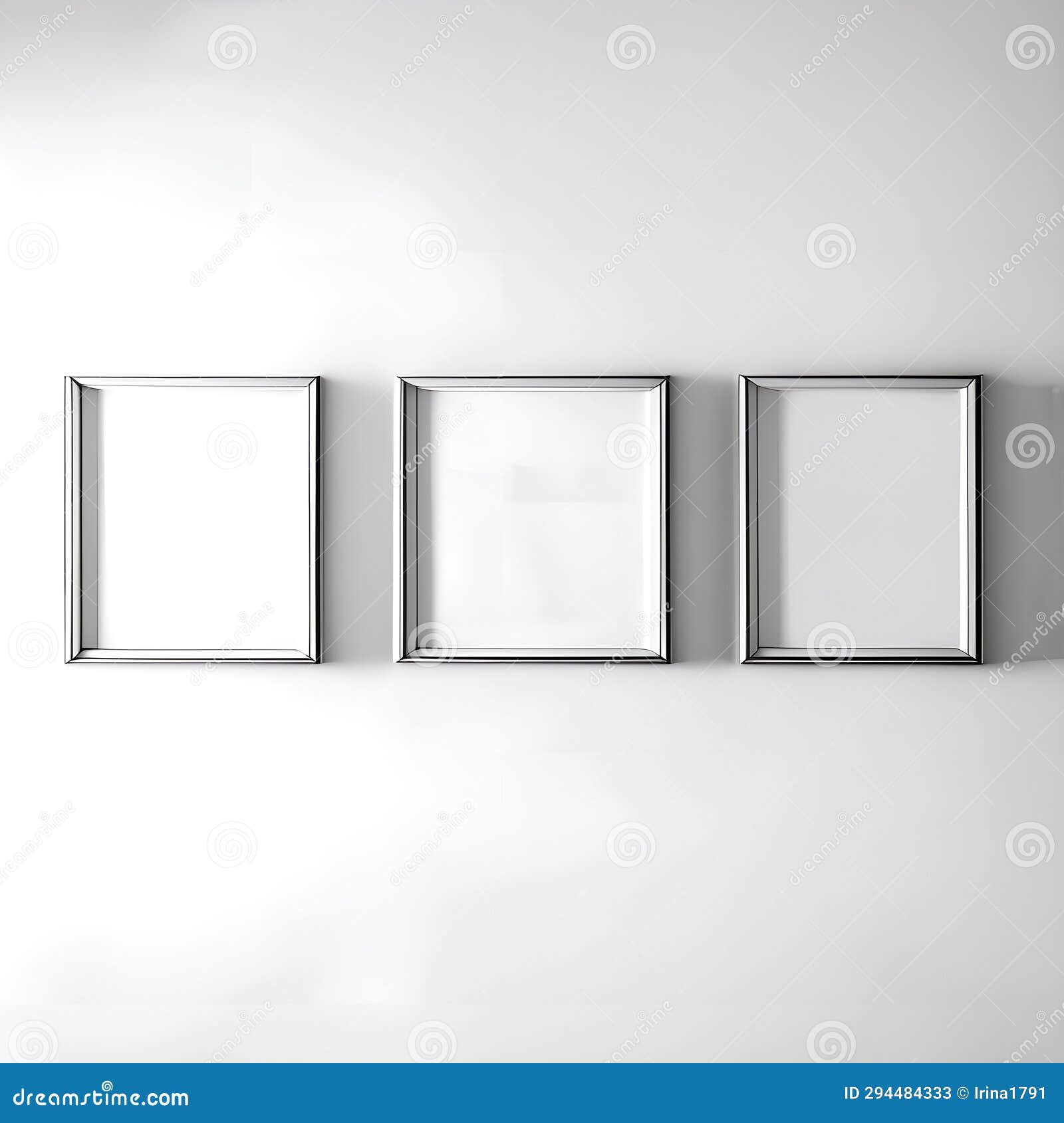White Room with Three Frames on the Wall Stock Illustration ...