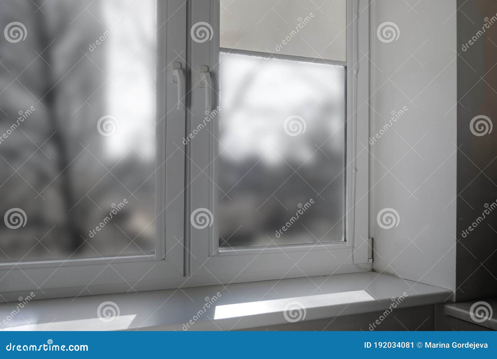 White Room and Window. Empty Window with a Sill and Shutters Stock ...